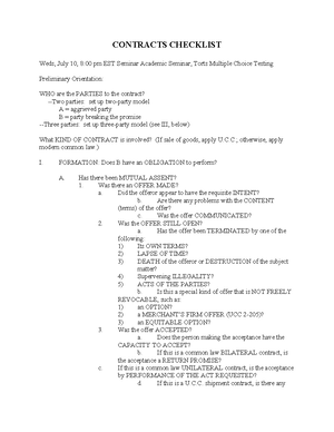 Contracts-Cheat Sheet Final - Governing Contract Rule: Common law ...