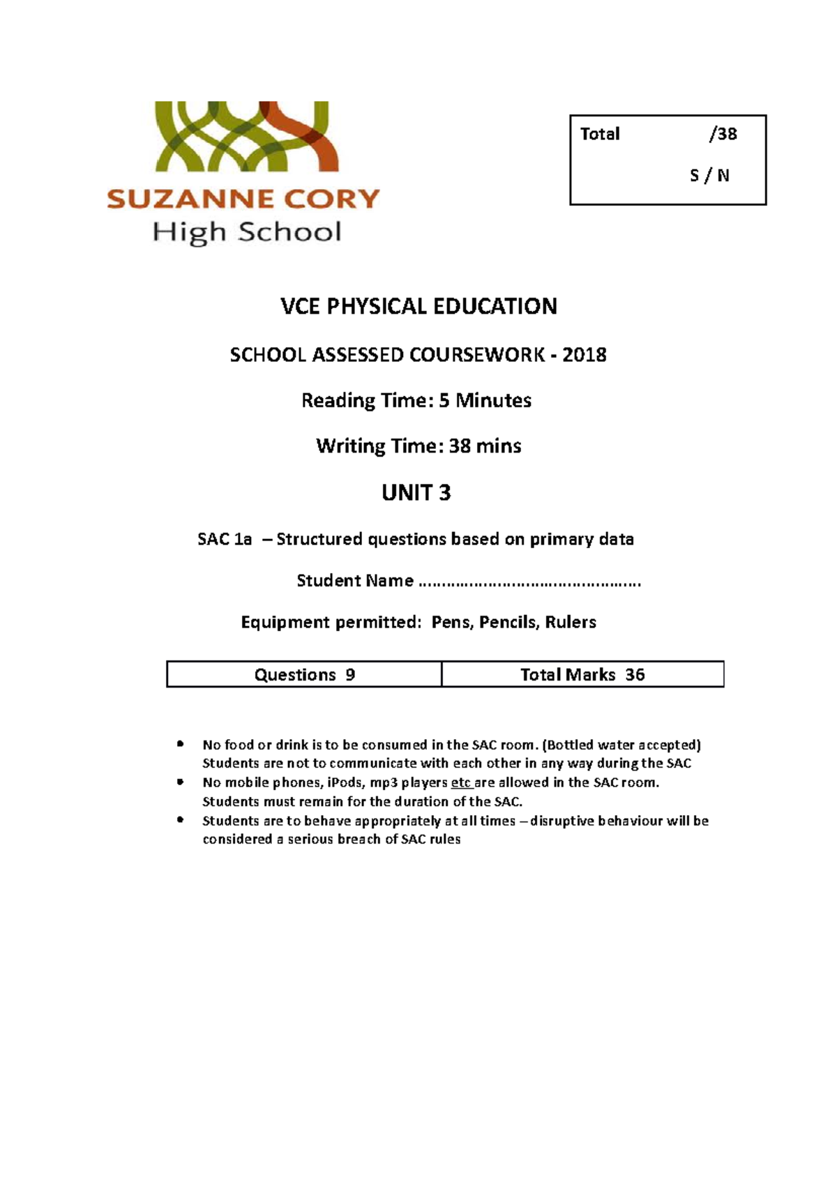 eng sac4 prac with pe - VCE PHYSICAL EDUCATION SCHOOL ASSESSED ...