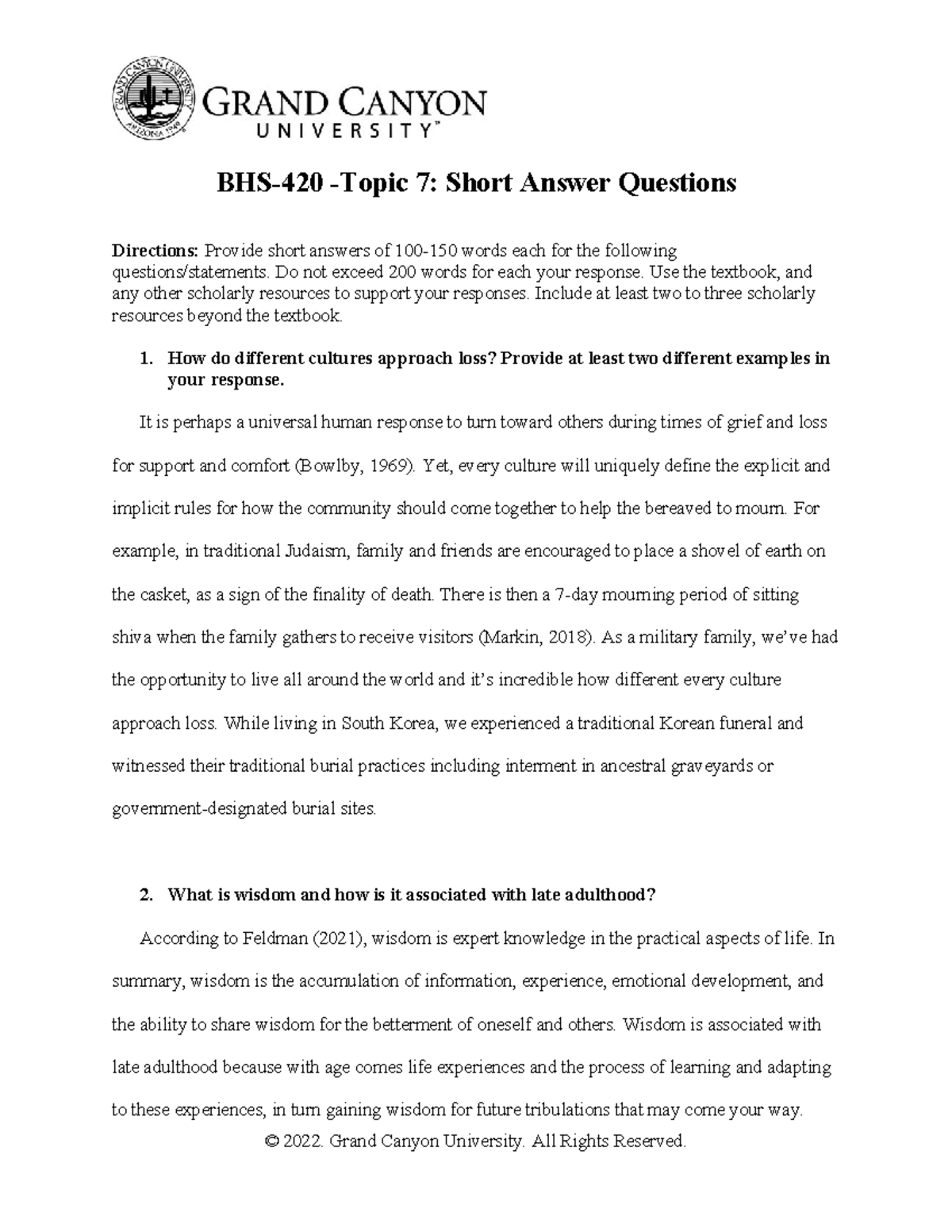 BHS 420 RS T7Short Answer Questions(v2) - BHS-420 -Topic 7: Short ...