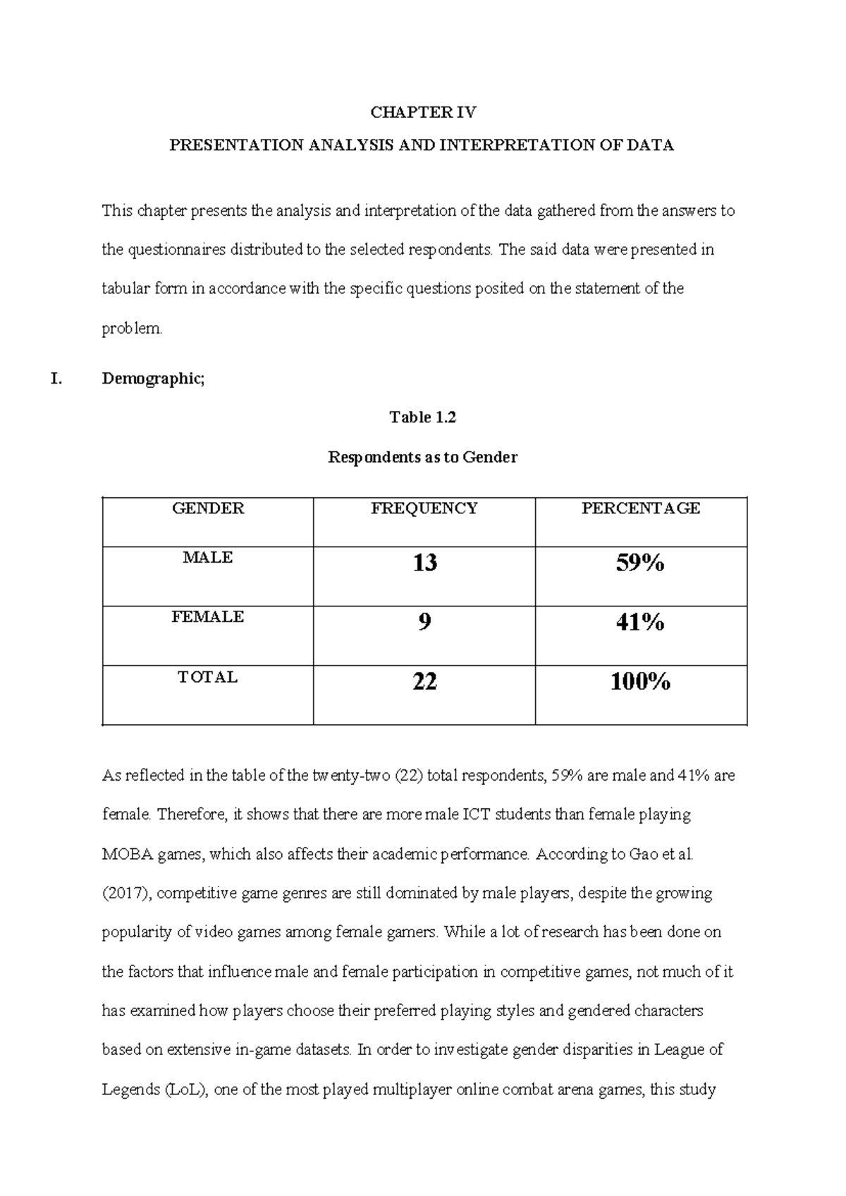 Chapter IV - Research - CHAPTER IV PRESENTATION ANALYSIS AND ...
