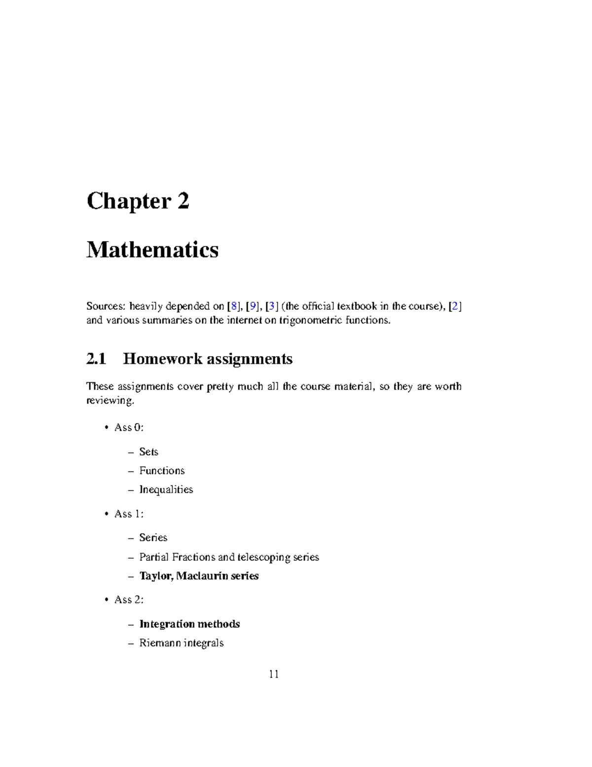 Lecturenotes 2017 2018 mathematics - Chapter 2 Mathematics Sources ...