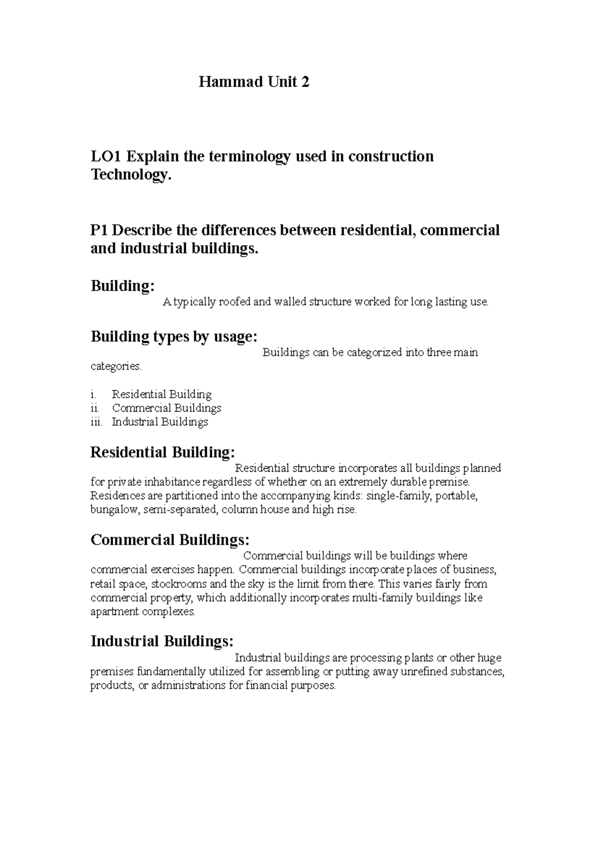Hammad unit 2 - LPC - Hammad Unit 2 LO1 Explain the terminology used in ...