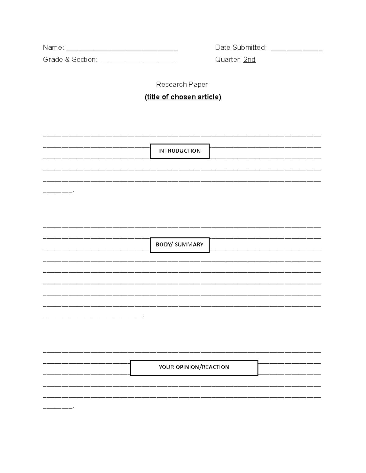 Research paper templateResearch paper template - Name ...