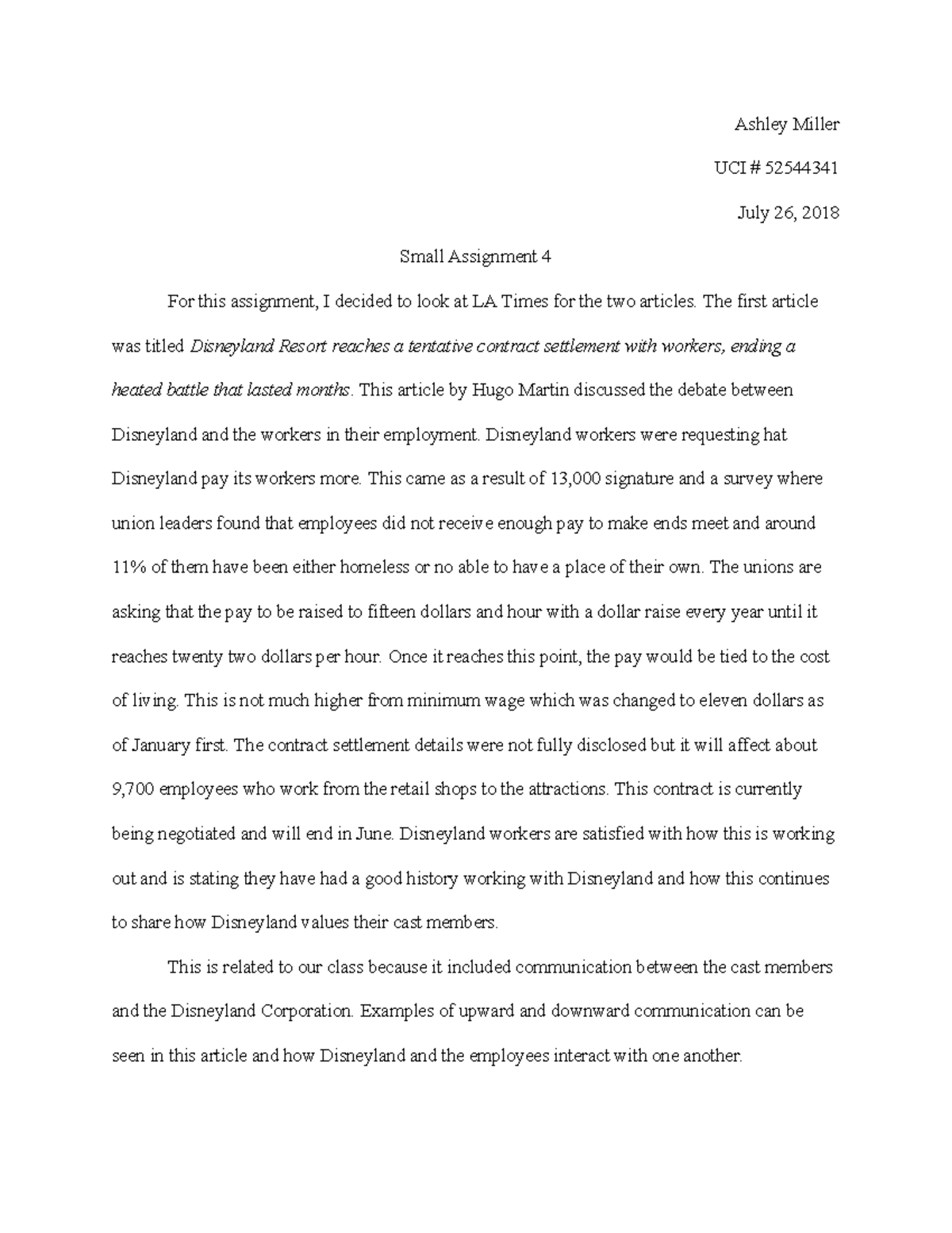 IO Small Assignment 4 - Ashley Miller UCI # 52544341 July 26, 2018 ...