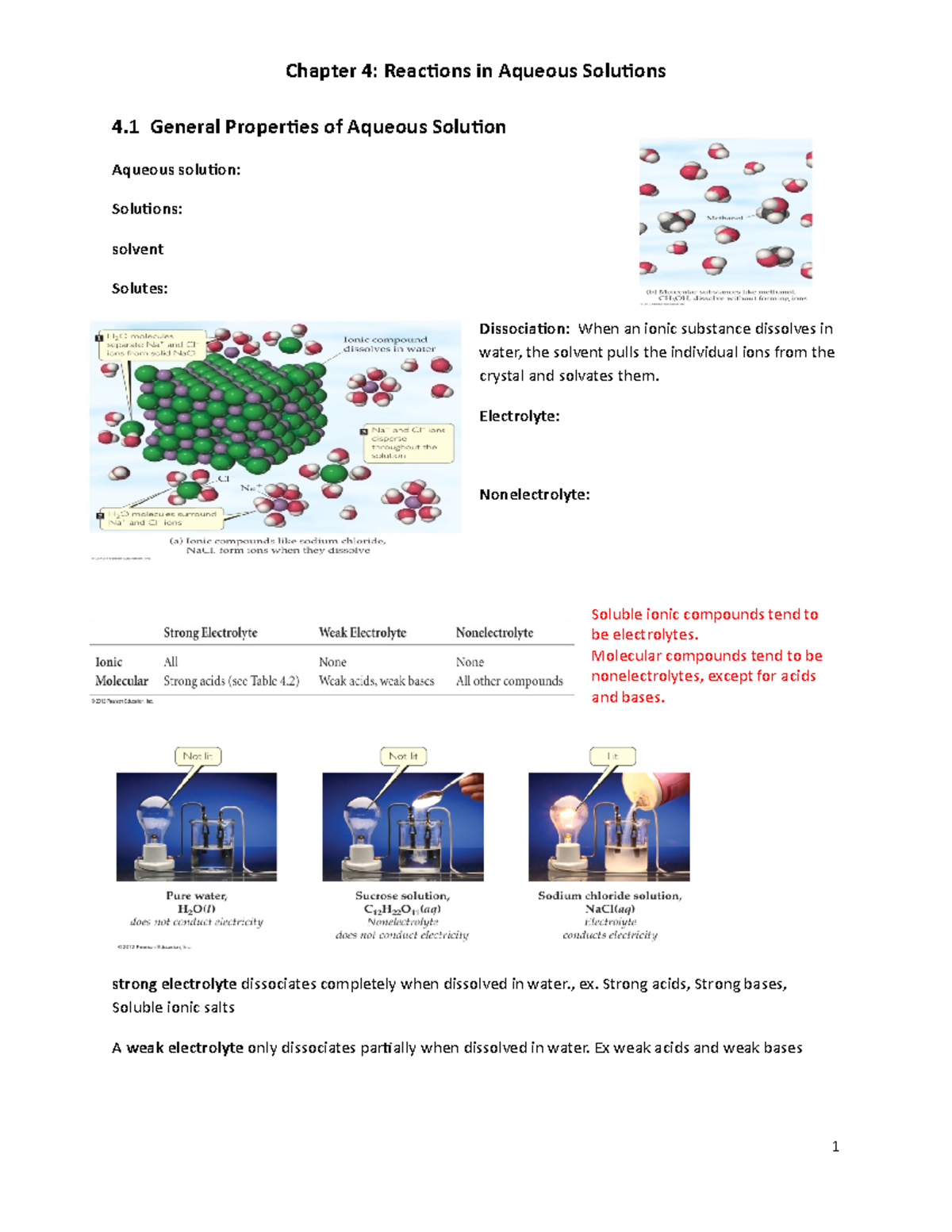 Chapter 4 student summer 2020 - 4 General Properties of Aqueous ...