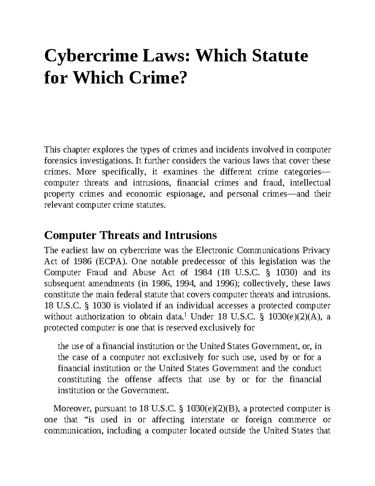 Cybercrime Laws - It further considers the various laws that cover ...