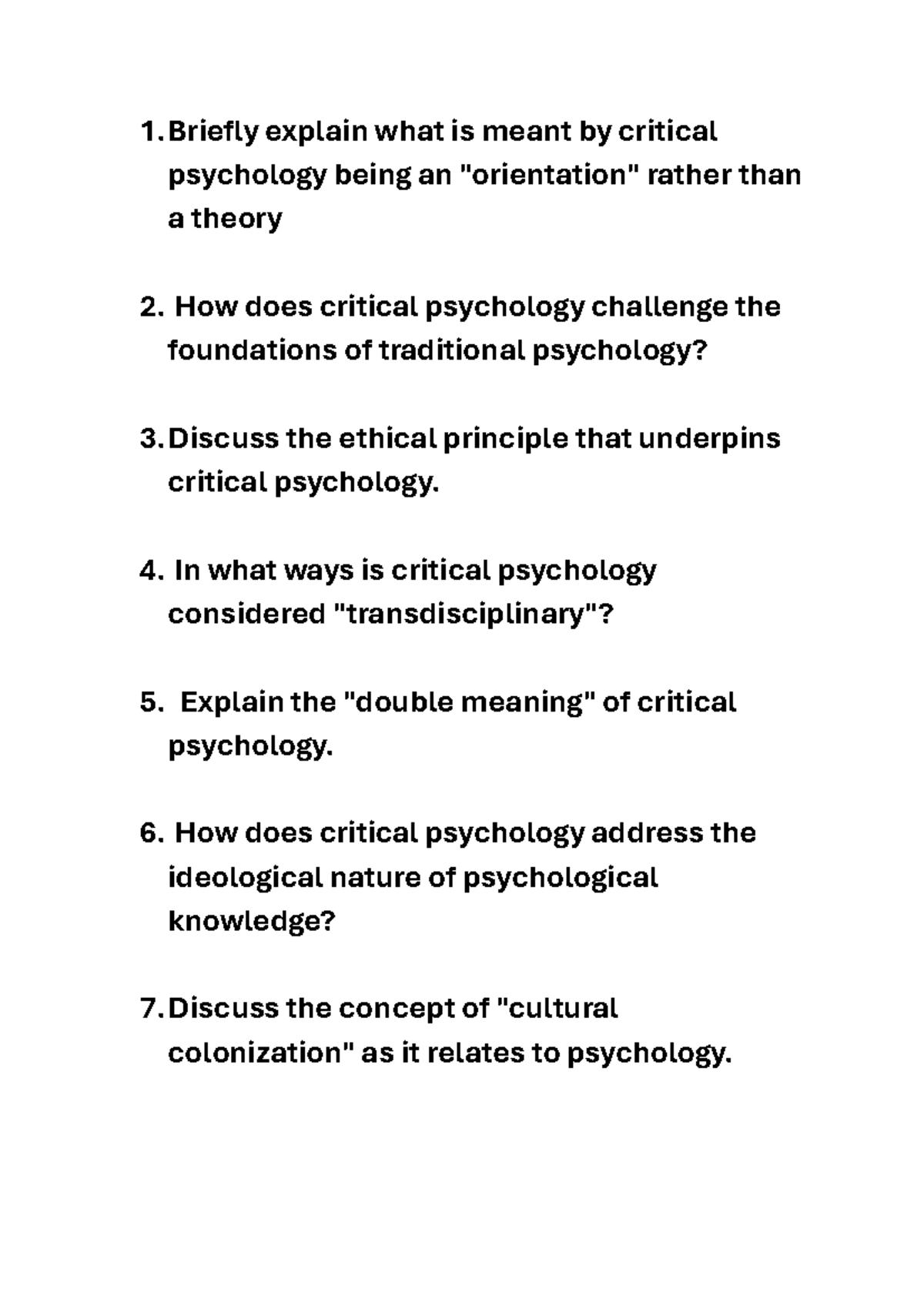 Tutorial Questions for 16th - 1. Briefly explain what is meant by ...