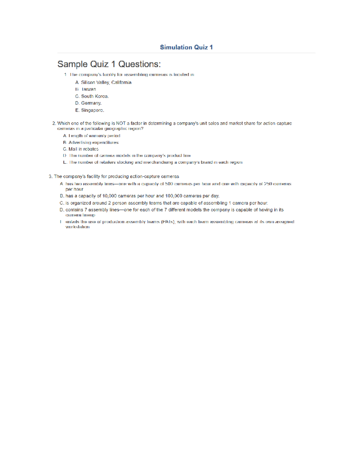 Quiz 1 Sample Questions - COP 3502C - Studocu
