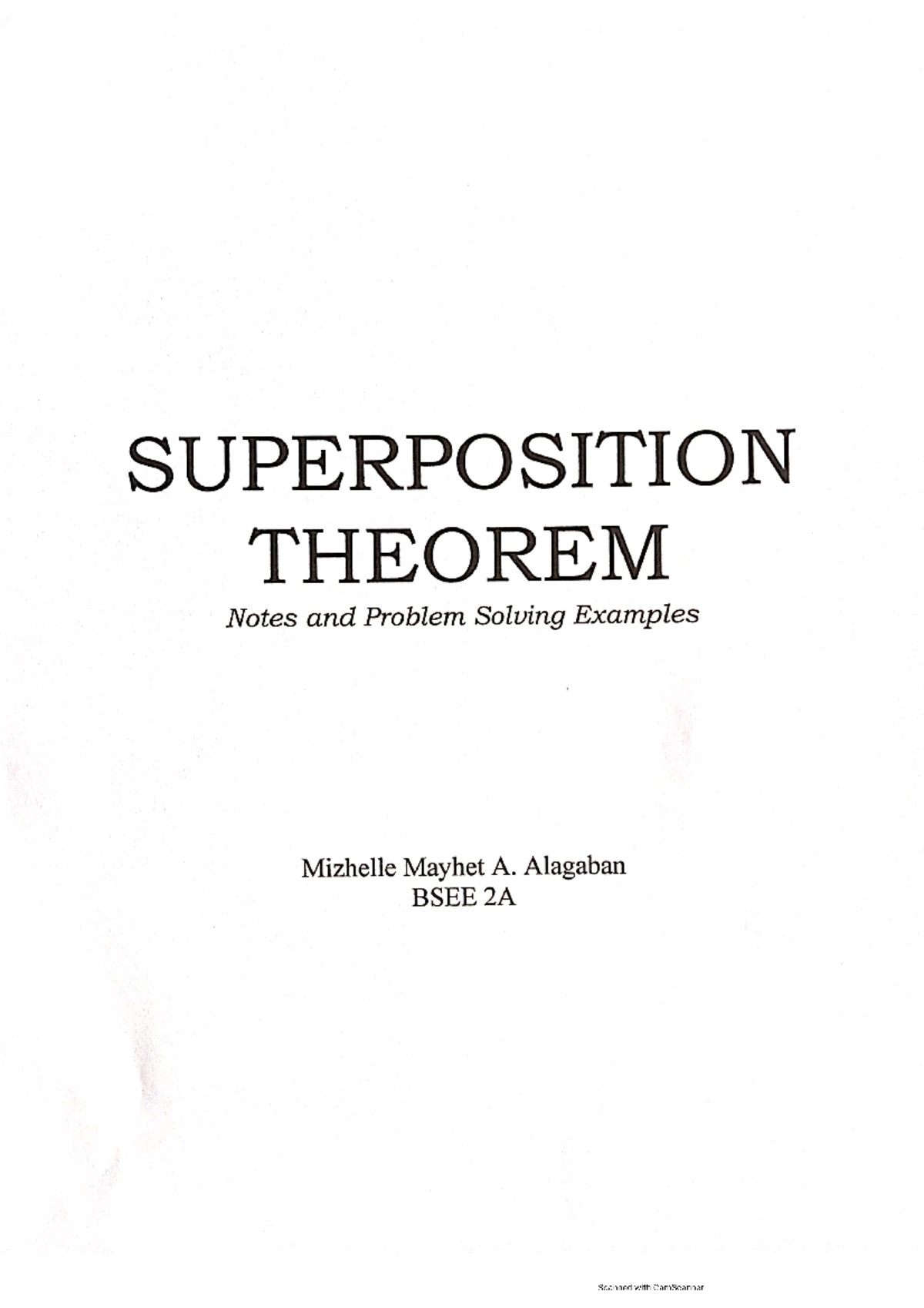 Superposition Theorem Notes and Sample Problems - Electrical ...