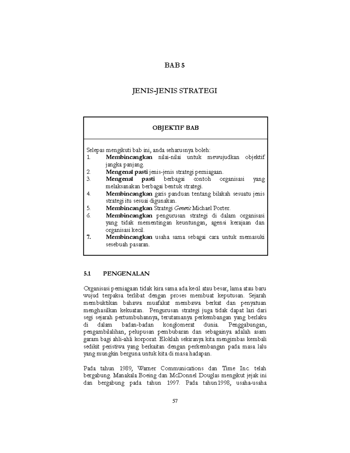 BAB 5 - MODULE NOTES - BAB 5 JENIS-JENIS STRATEGI OBJEKTIF BAB Selepas ...