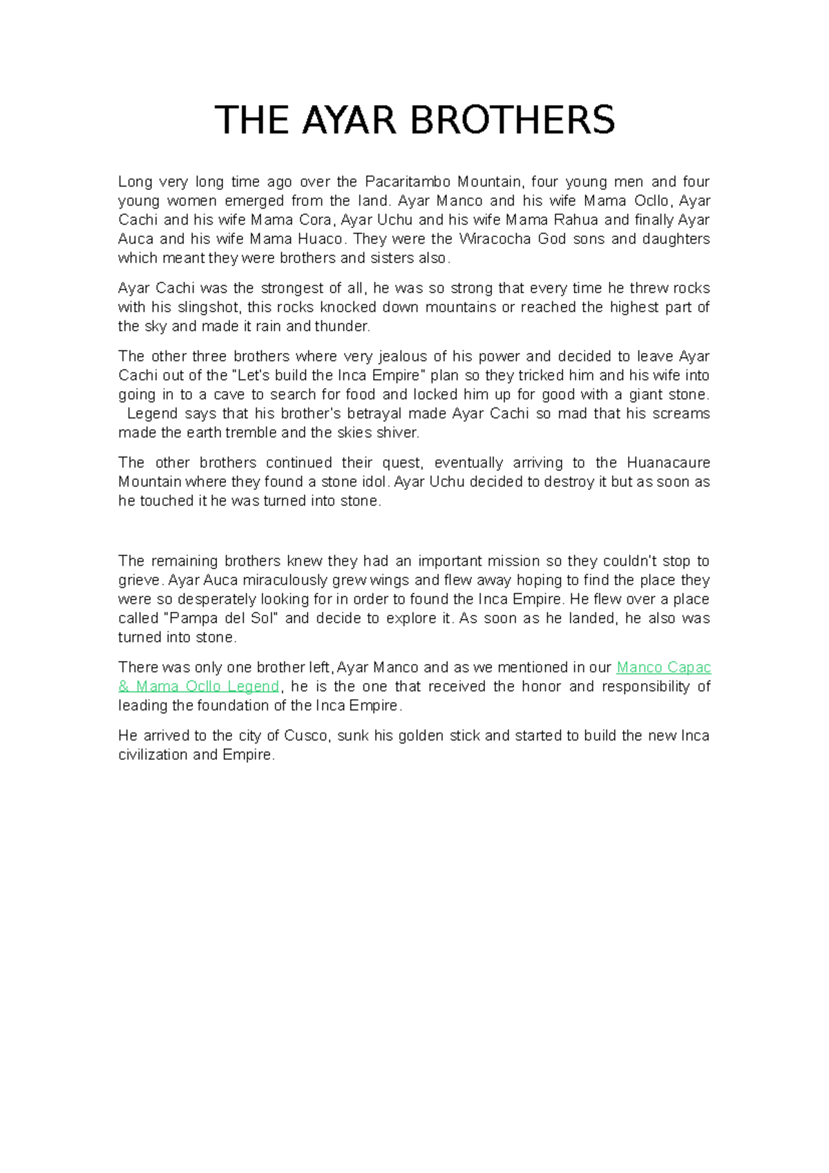 THE AYAR Brothers - Texto - THE AYAR BROTHERS Long very long time ago ...