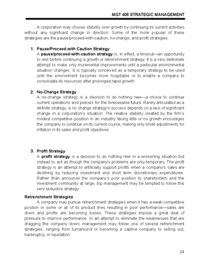 Strat 1B - Module for MGT 406 Strategic Management Module 1 BASIC CONCEPTS IN BUSINESS POLICY ...