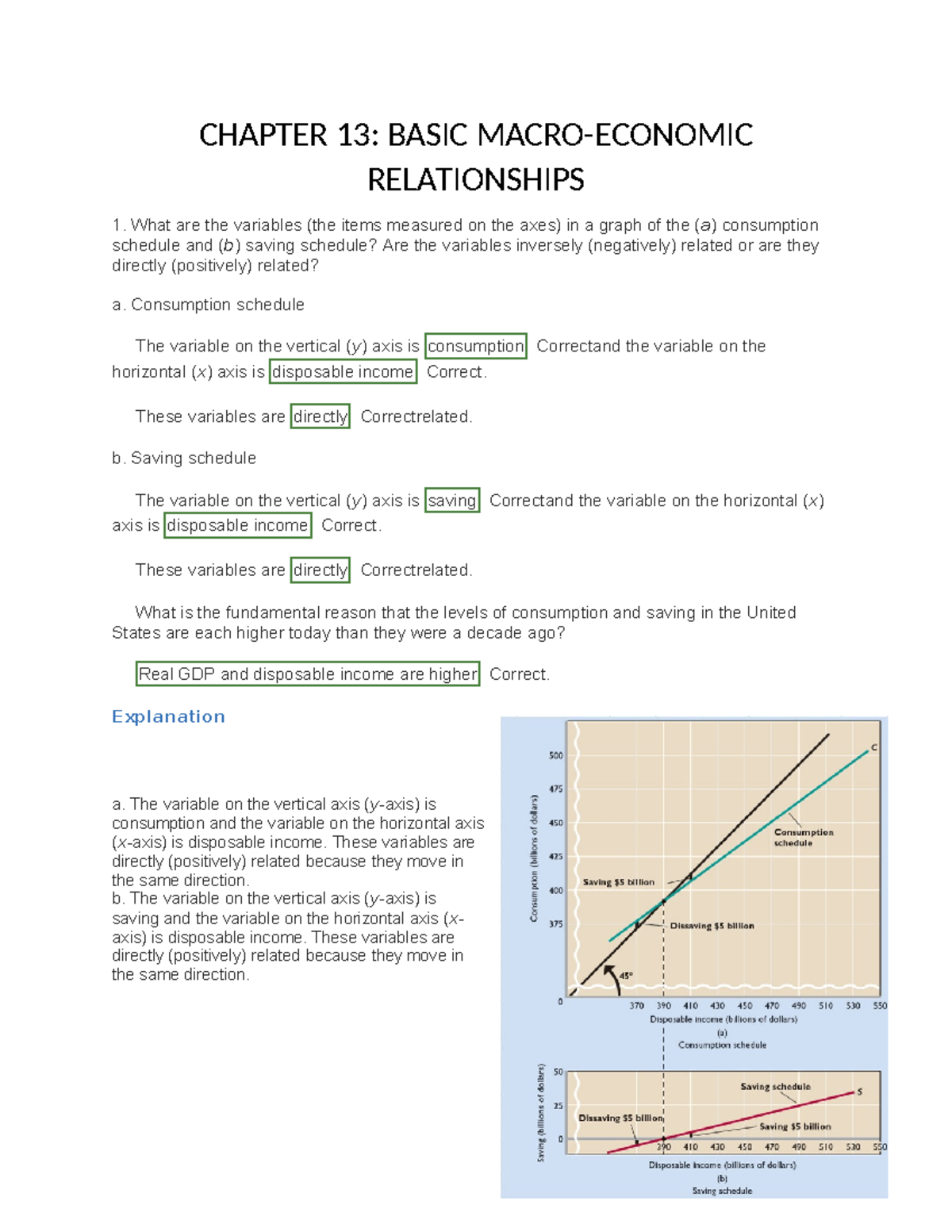 Chapter 13 - N/A - CHAPTER 13: BASIC MACRO-ECONOMIC RELATIONSHIPS 1. What are the variables (the ...
