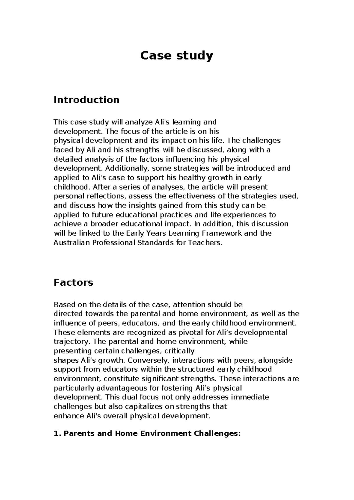 Assignment 1：case study - Case study Introduction This case study will ...