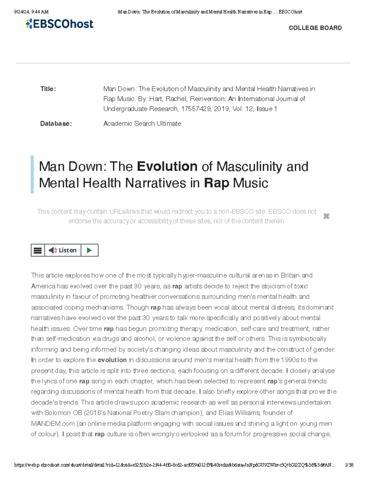 Man Down The Evolution of Masculinity and Mental Health Narratives in ...