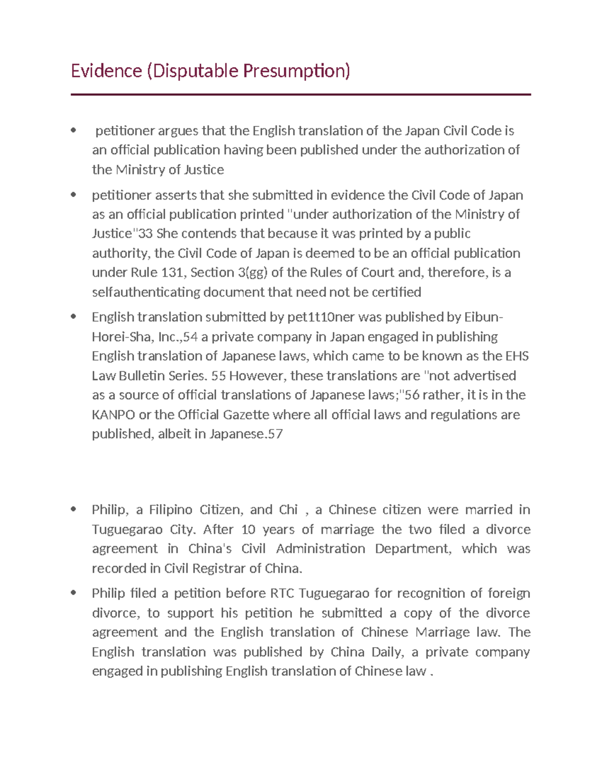 34 Disputable presumption - Evidence (Disputable Presumption ...
