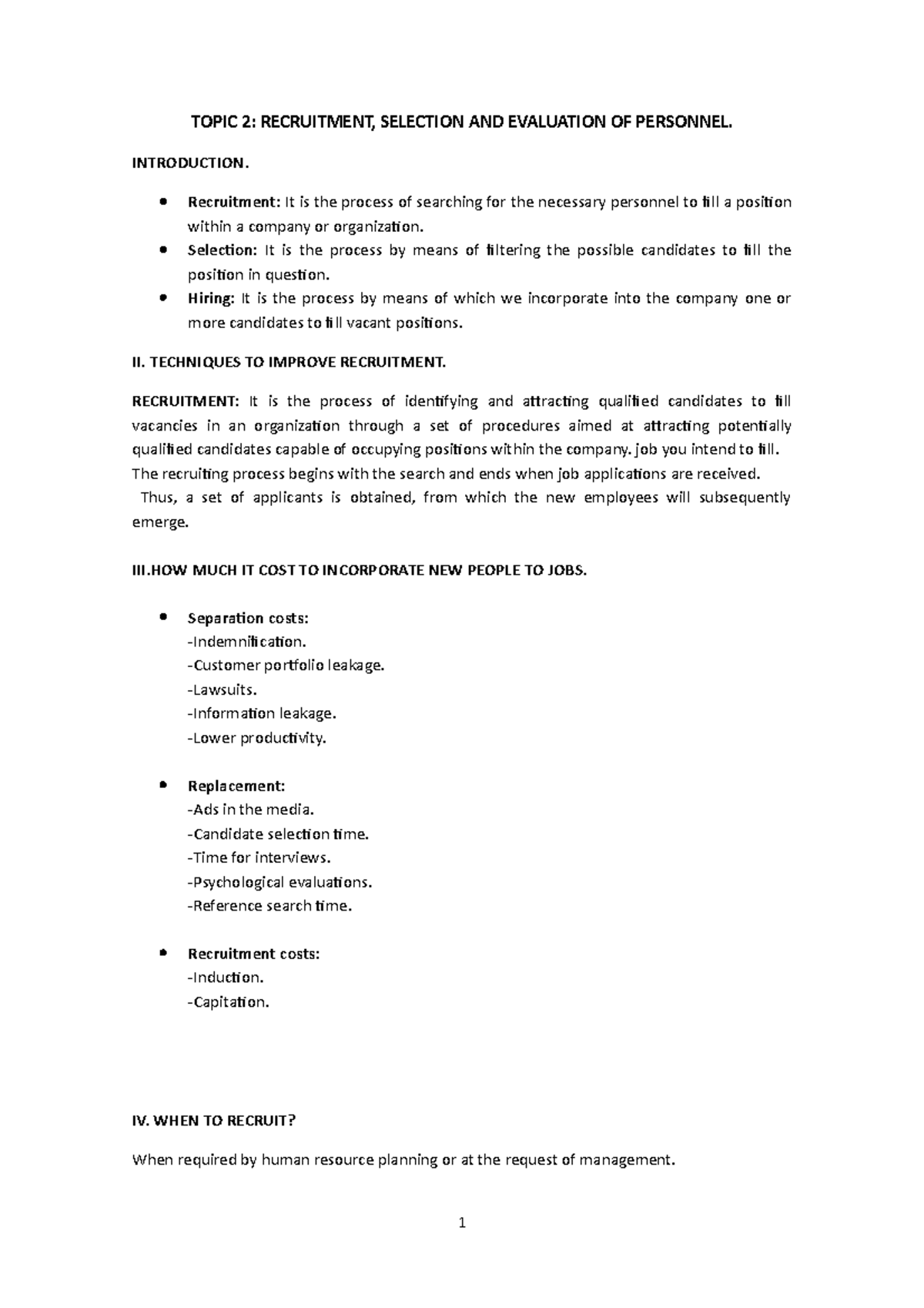 Lesson Unit 2 Human Resources Management - TOPIC 2: RECRUITMENT ...