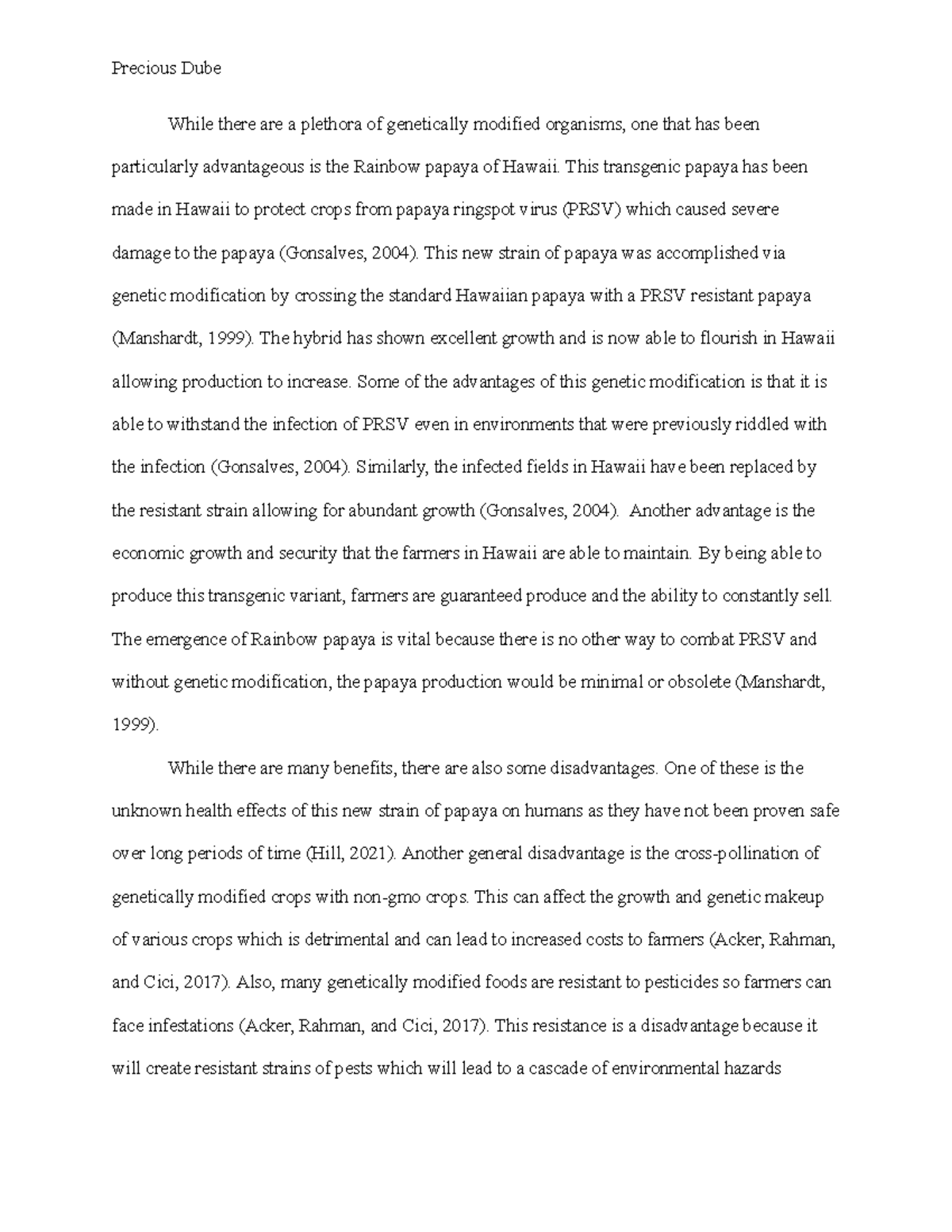 GMO paper - Lecture notes - Precious Dube While there are a plethora of ...