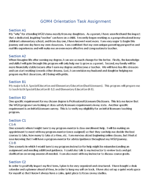 Orientation Assessment Paper that has passed. - Abigail Ritzema ID ...
