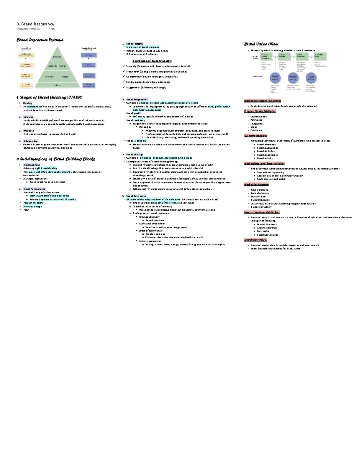 Brand resonance - notes - Brand Resonance Pyramid 4 Stages of Brand ...
