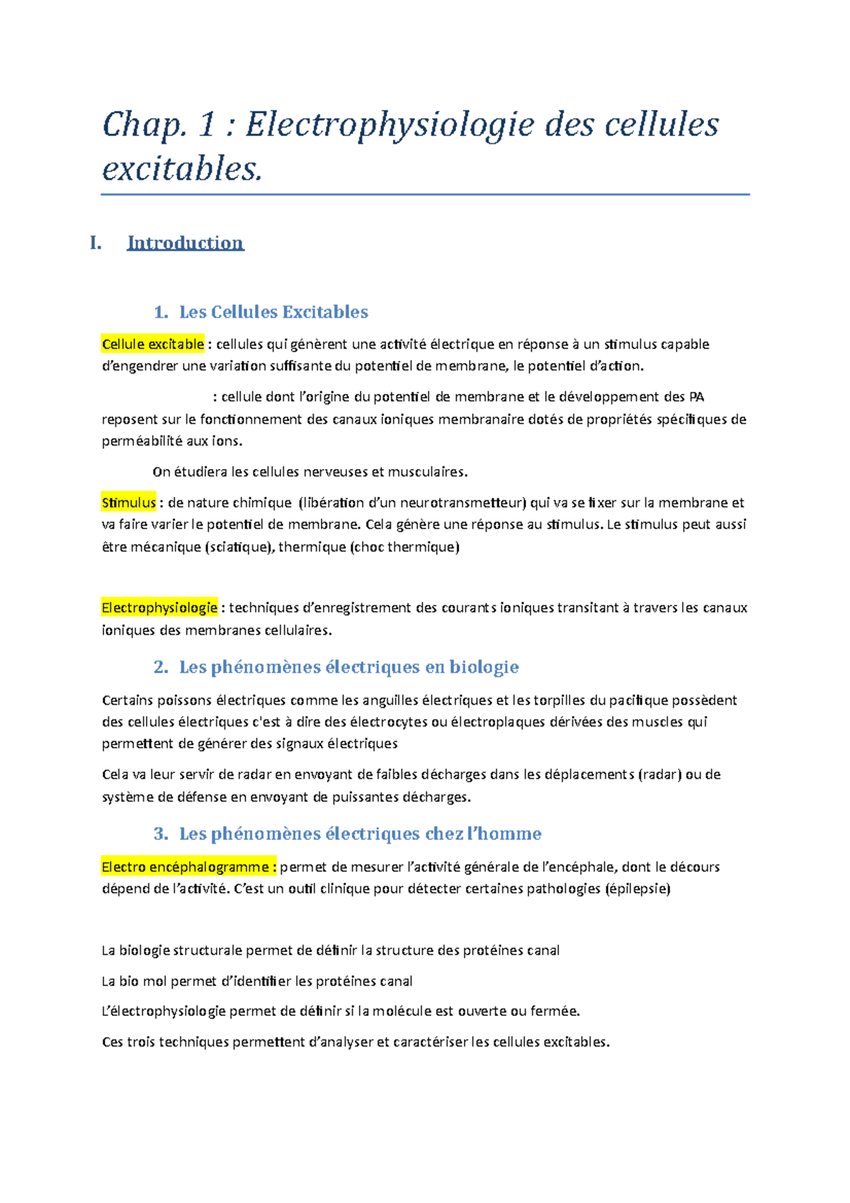 Physiologie cellulaire - Chap. 1 : Electrophysiologie des cellules ...