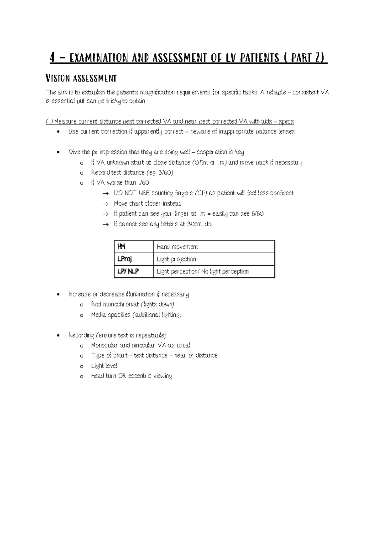 4 - Examination and assessment of LV patients (part 2)docx - 4 ...