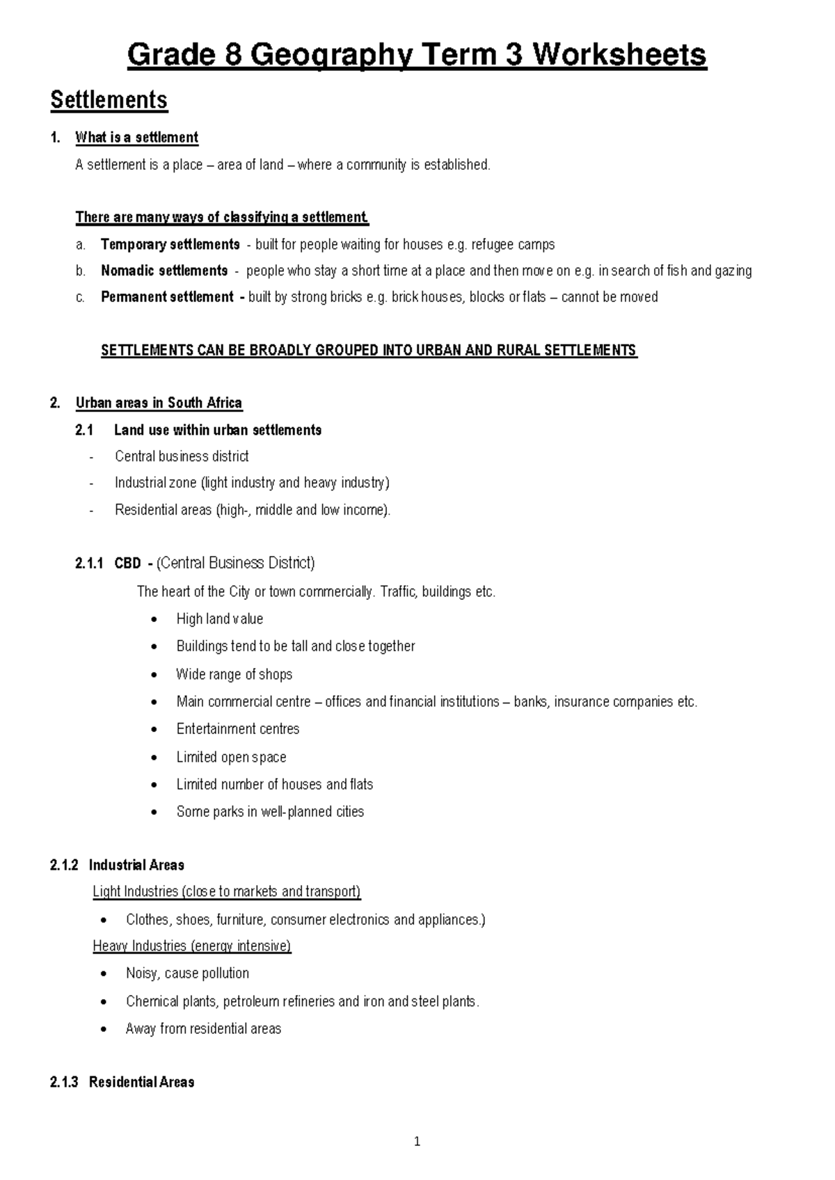 Geography Notes grade 11 development - Grade 8 Geography Term 3 ...