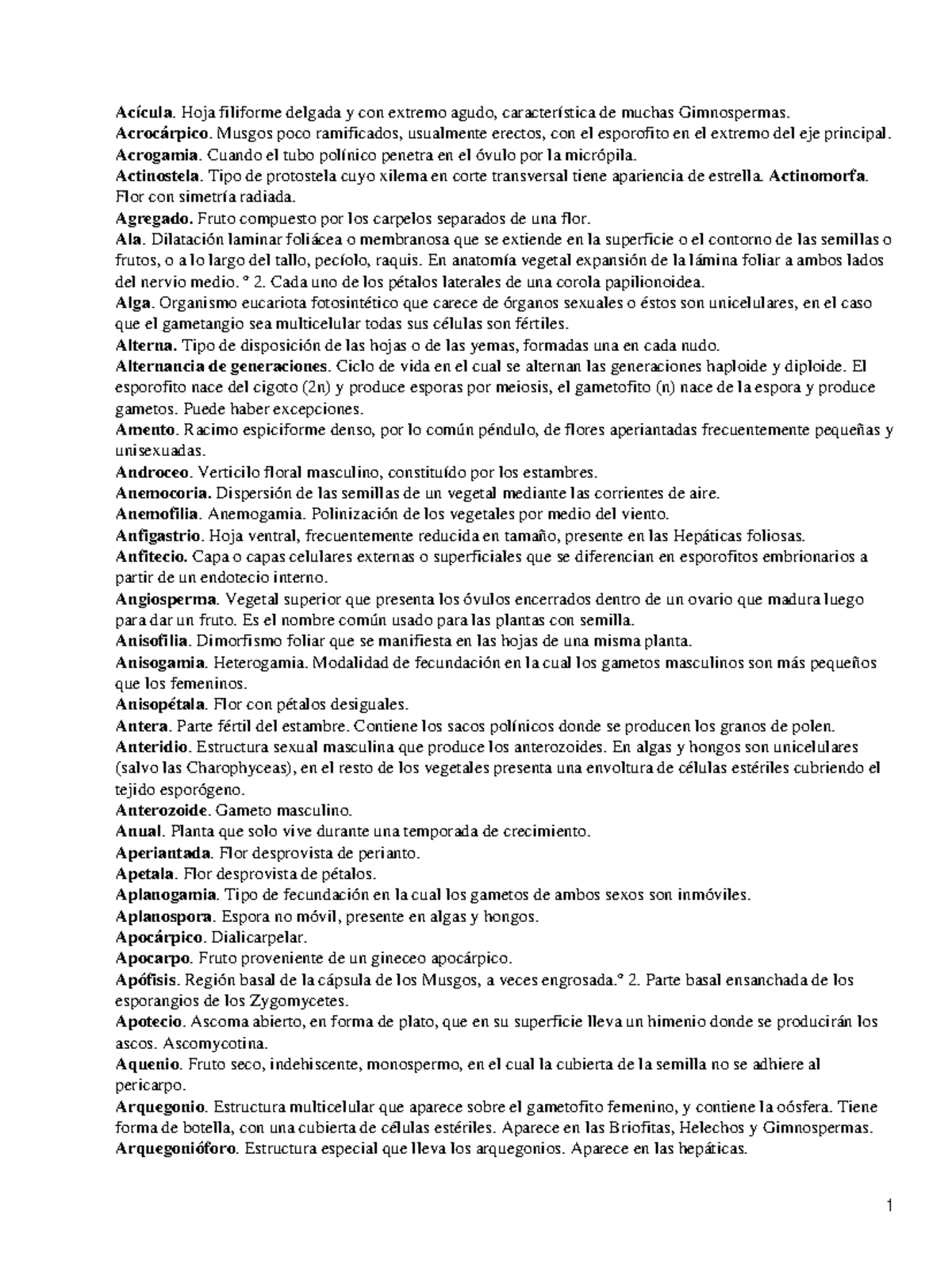 Glosario de anatomía vegetal - Acícula. Hoja filiforme delgada y con ...