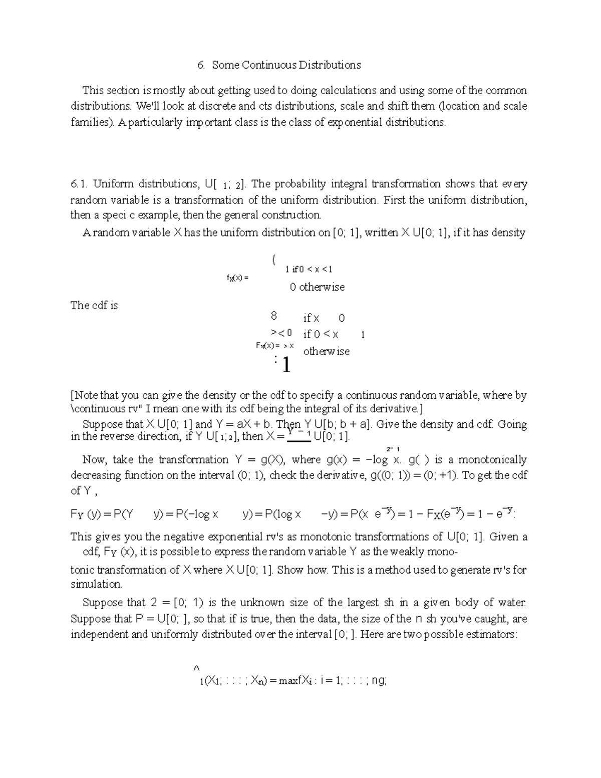 Note 11 - stat - Some Continuous Distributions This section is mostly ...