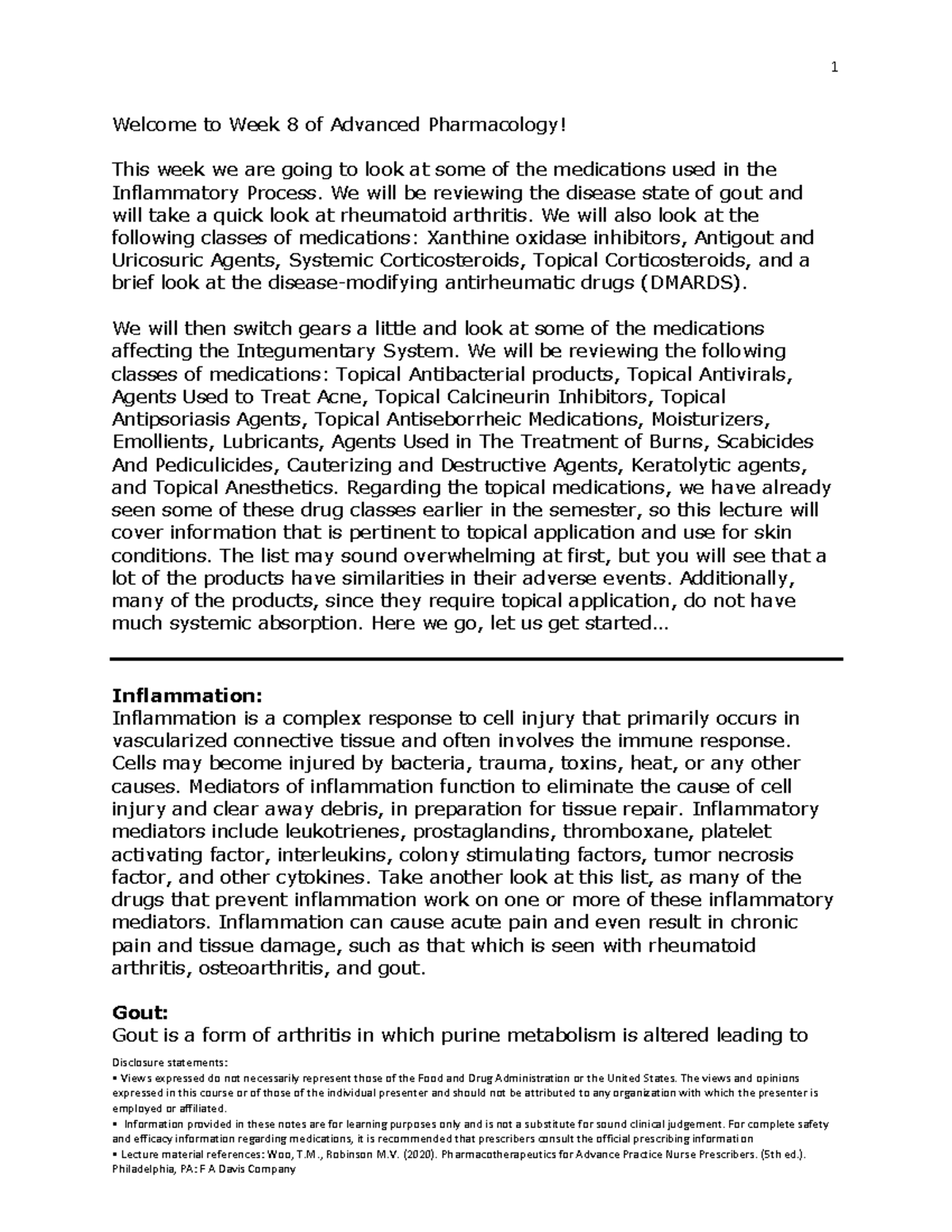 Inlammatory Process - NR-508 - Chamberlain University - Studocu