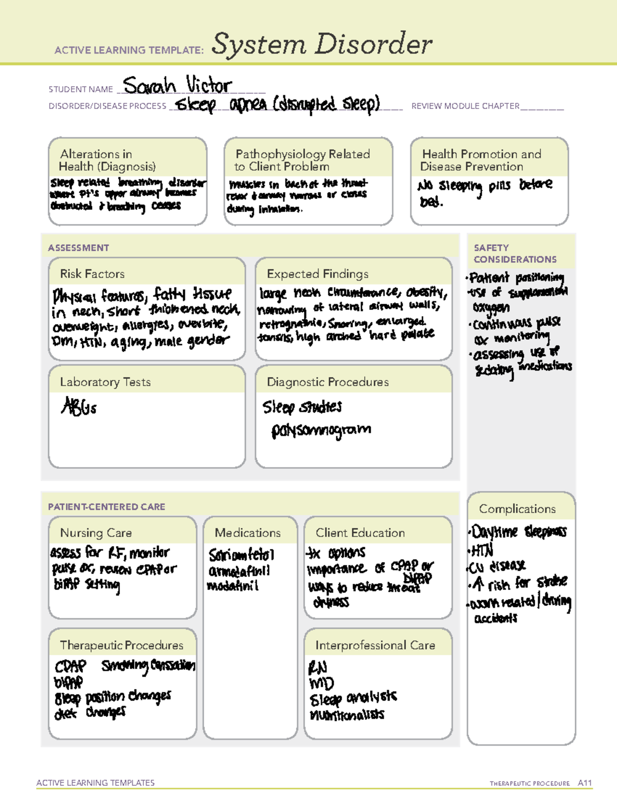 Sleep Apnea - assignment - ACTIVE LEARNING TEMPLATES THERAPEUTIC ...