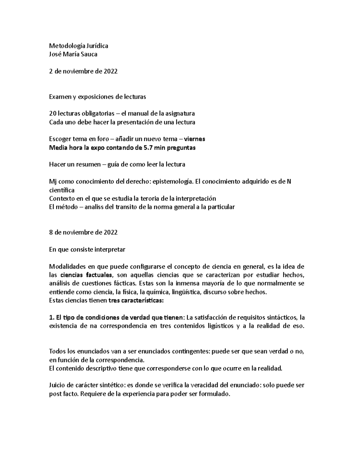 Metodología Jurídica - DATOS IMPORTANTES - Metodología Jurídica José ...