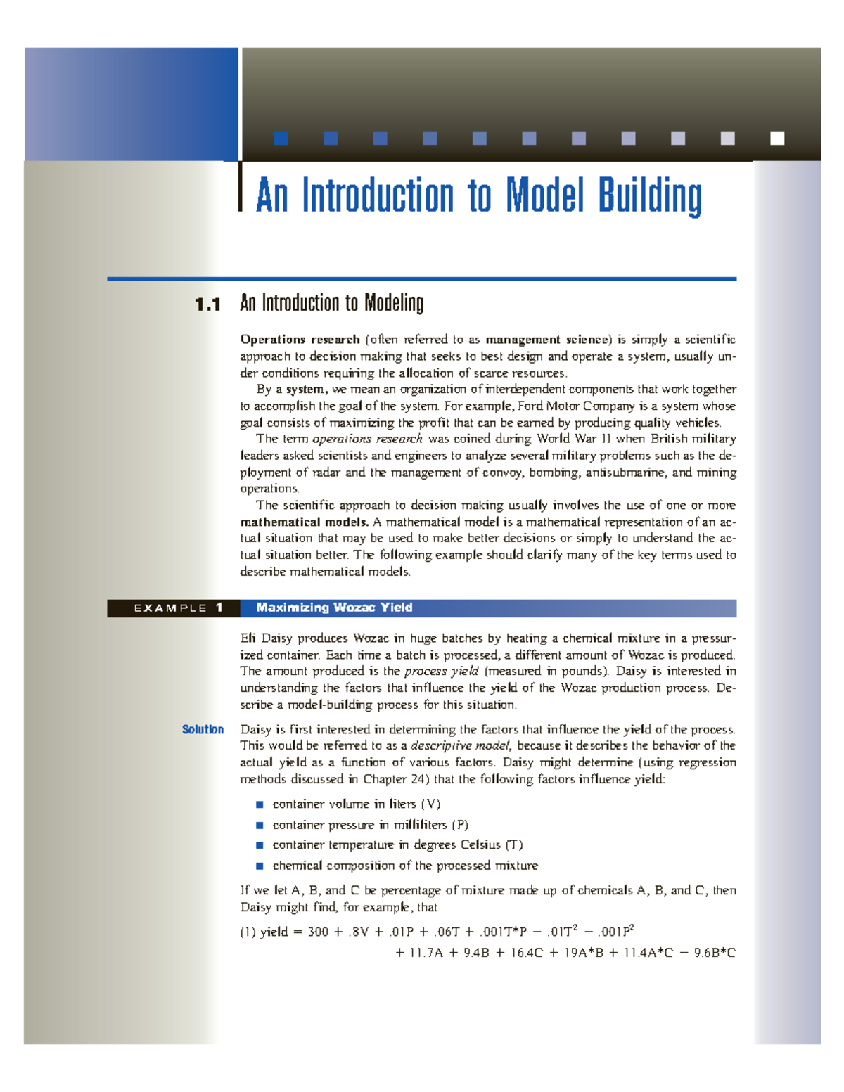 1 An Introduction to Model Building - By a system, we mean an ...
