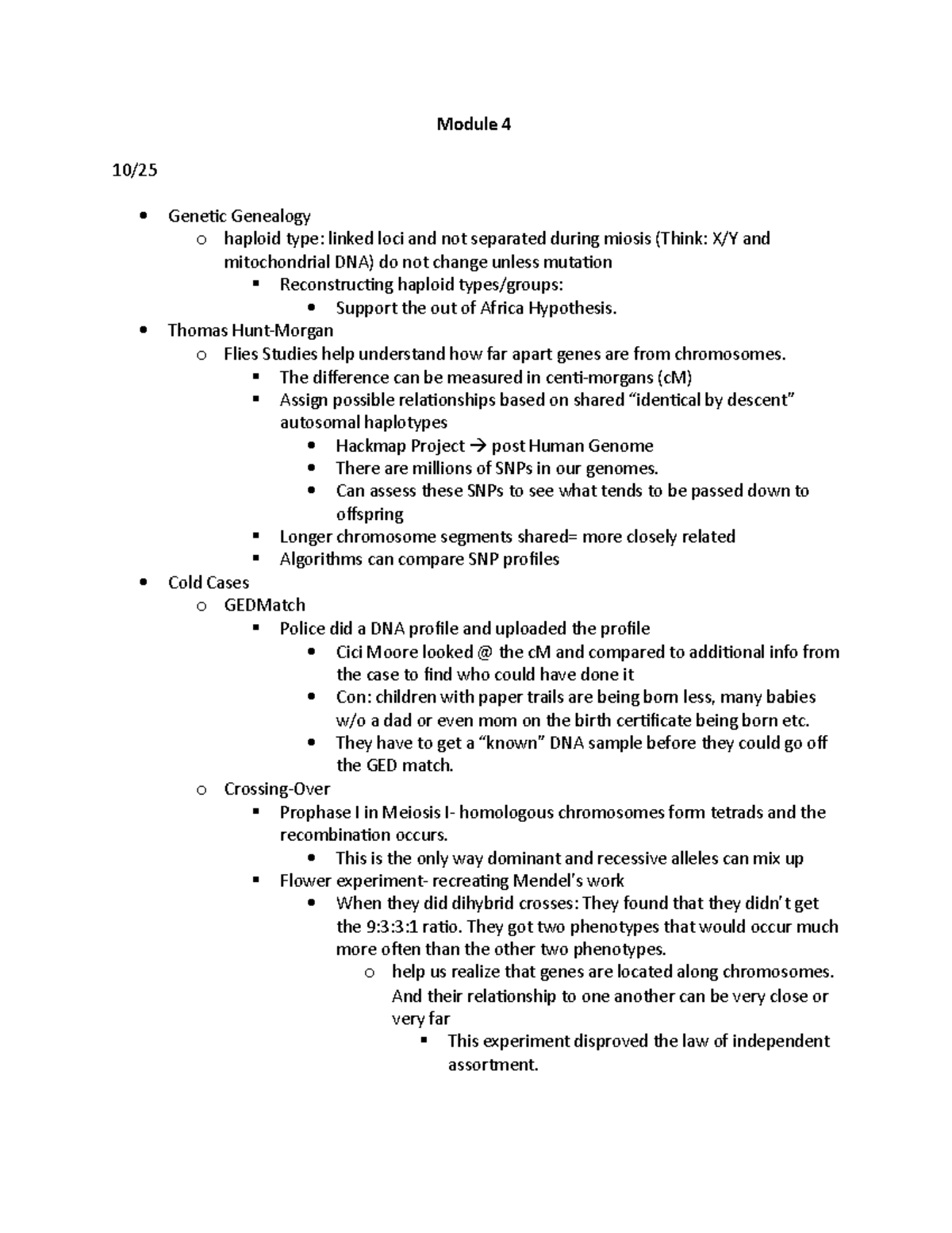 Module 4 Spurling Fall 2021 Lecture Notes - Module 4 Genetic Genealogy ...