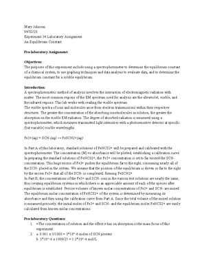 Experiment 16 prelab and lab report-2 - Mary Johnson 04/02/ Experiment 16 pre-laboratory ...