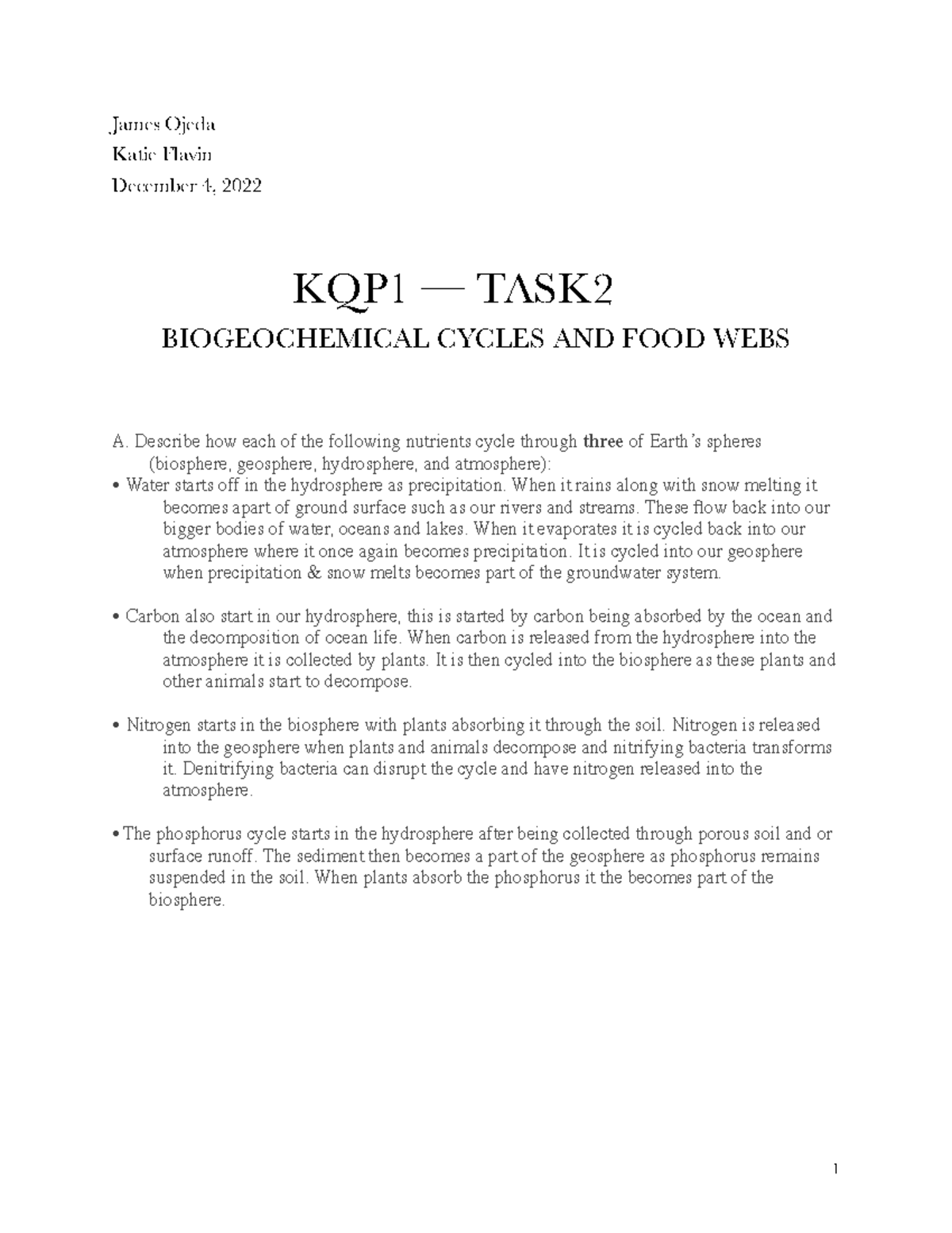 KQP1 TASK2 - Complete - James Ojeda Katie Flavin December 4, 2022 KQP1 ...