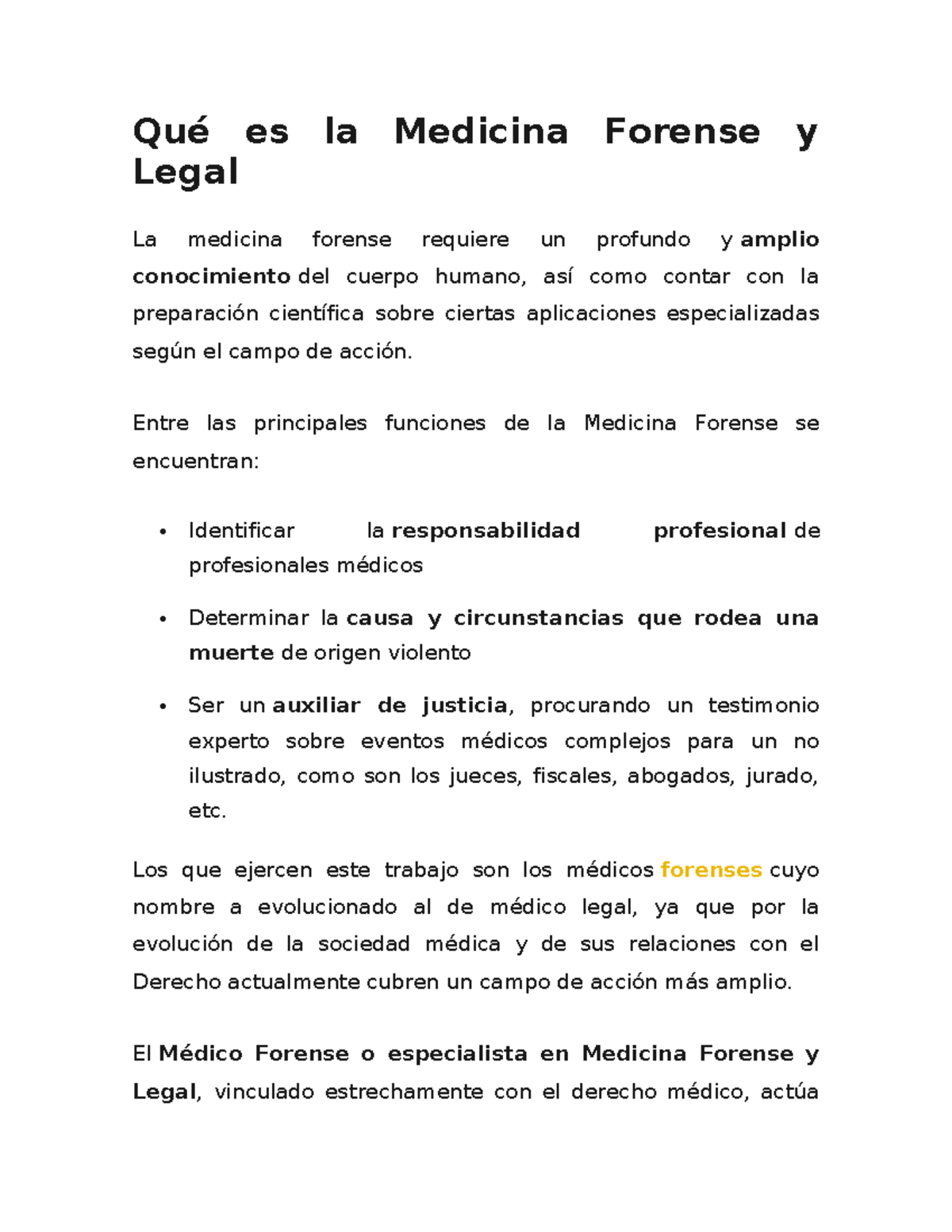 1 medcina forence - apuentes - Qué es la Medicina Forense y Legal La ...