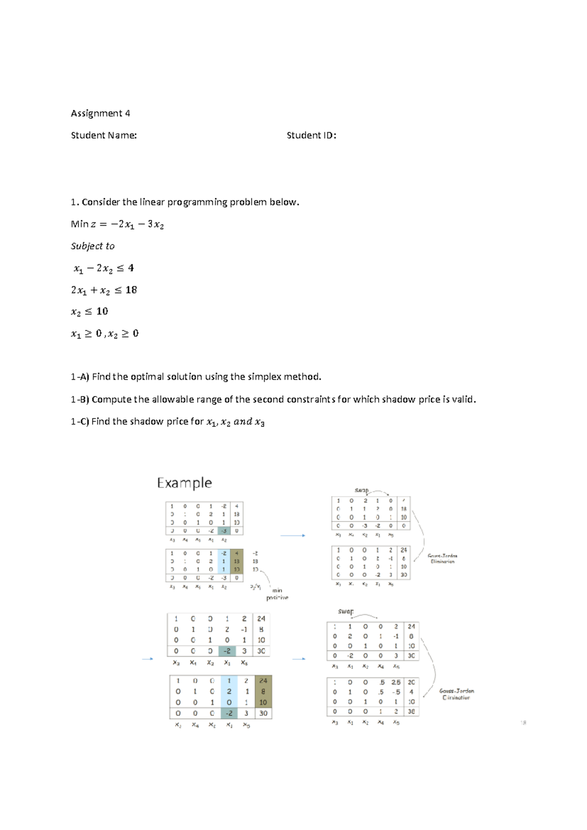 Assignment 4 with solution - Quantative analysis for business - Assignment 4 Student Name ...