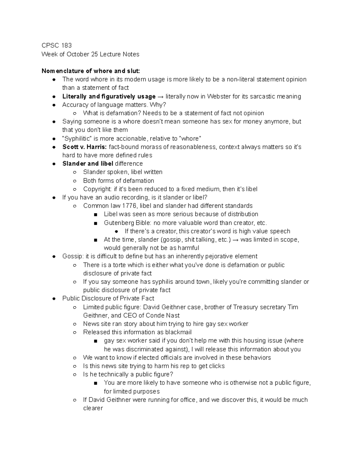 Copy of CPSC 183- October 25 & October 27 - CPSC 183 Week of October 25 ...