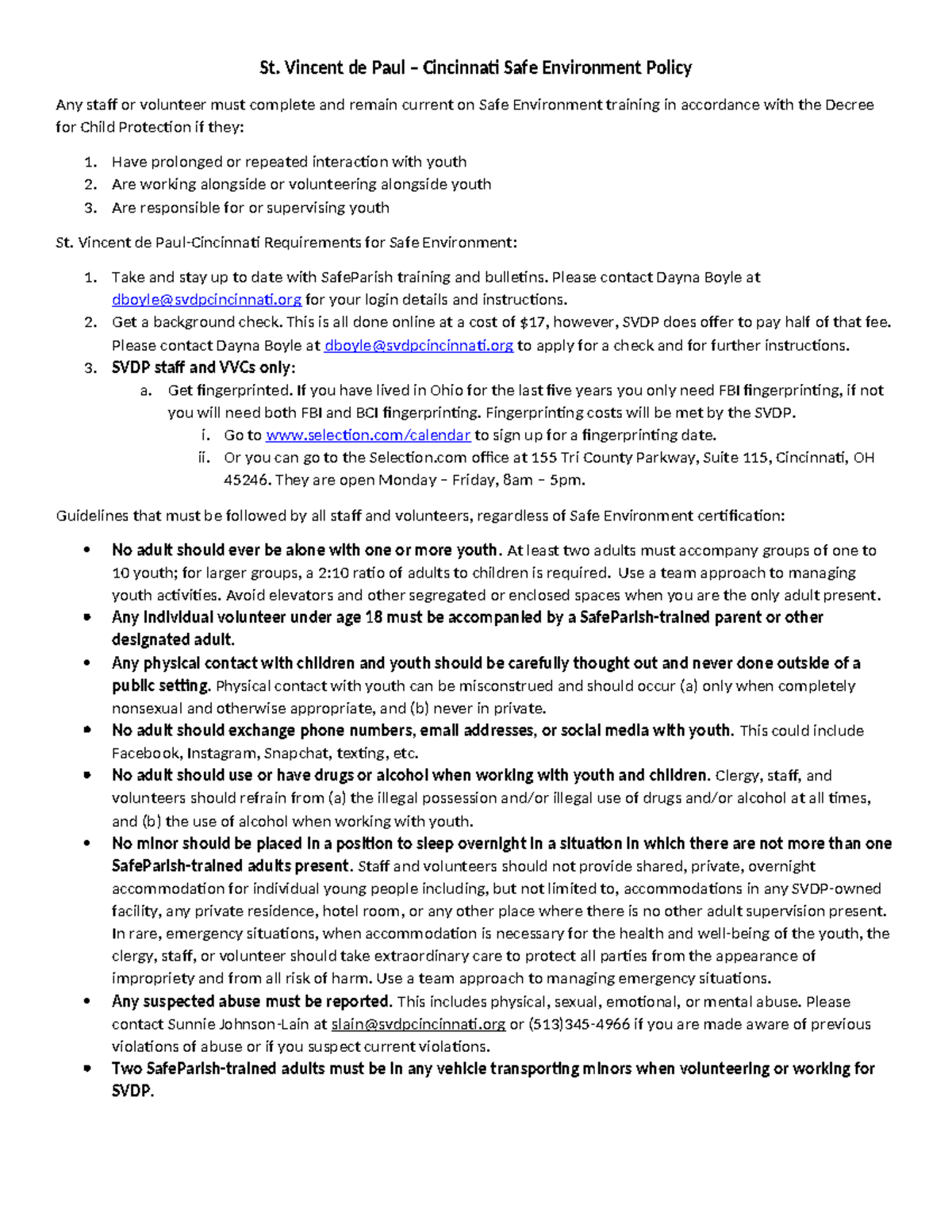 SVDP Cincinnati Safe Environment Guidelines June 2022 - St. Vincent de ...