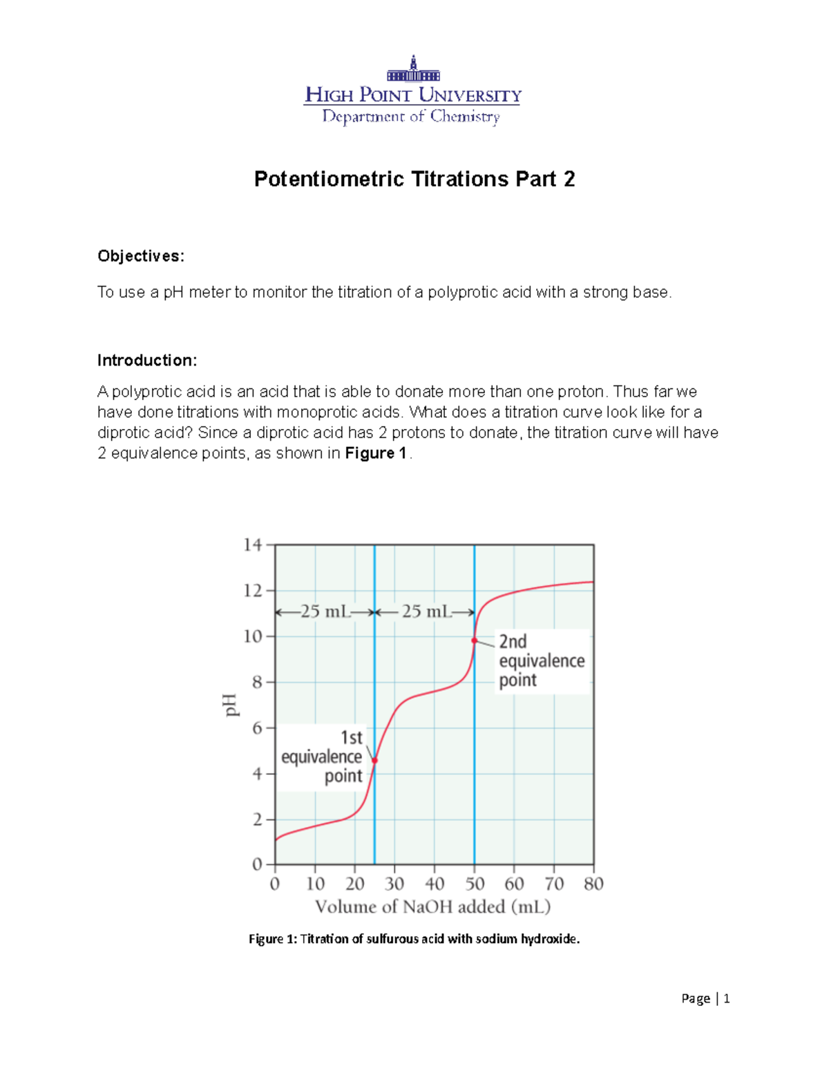 Potentiometric Titrations Part 2 - Introduction: A polyprotic acid is ...