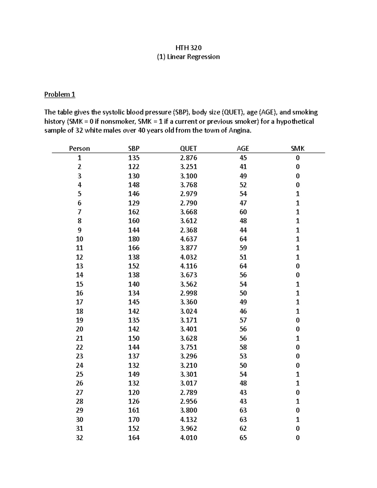 Linear Reg hw 1 study solutions - Warning: TT: undefined function: 32 Warning: TT: undefined ...