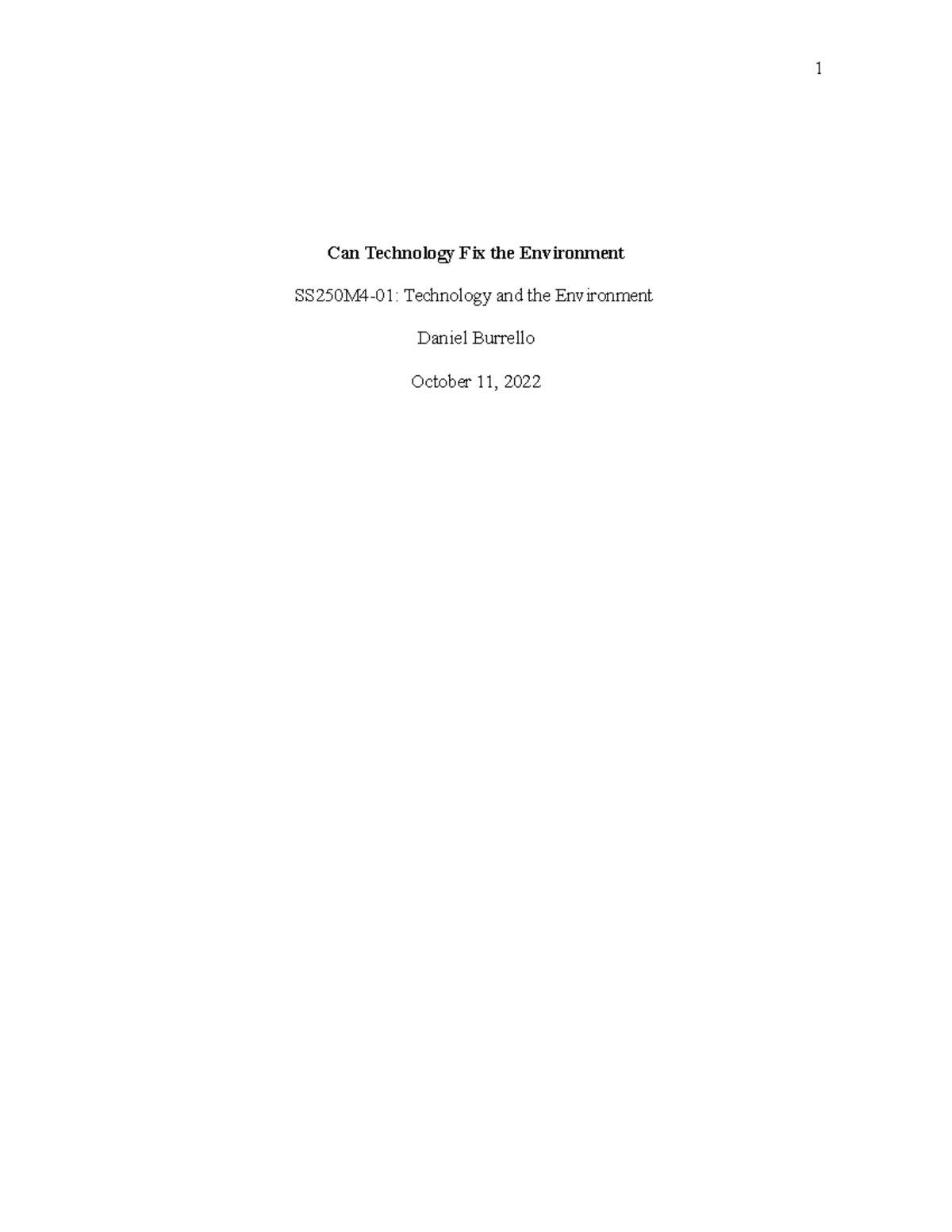 Can Technology Fix the Environment (1) - Can Technology Fix the ...