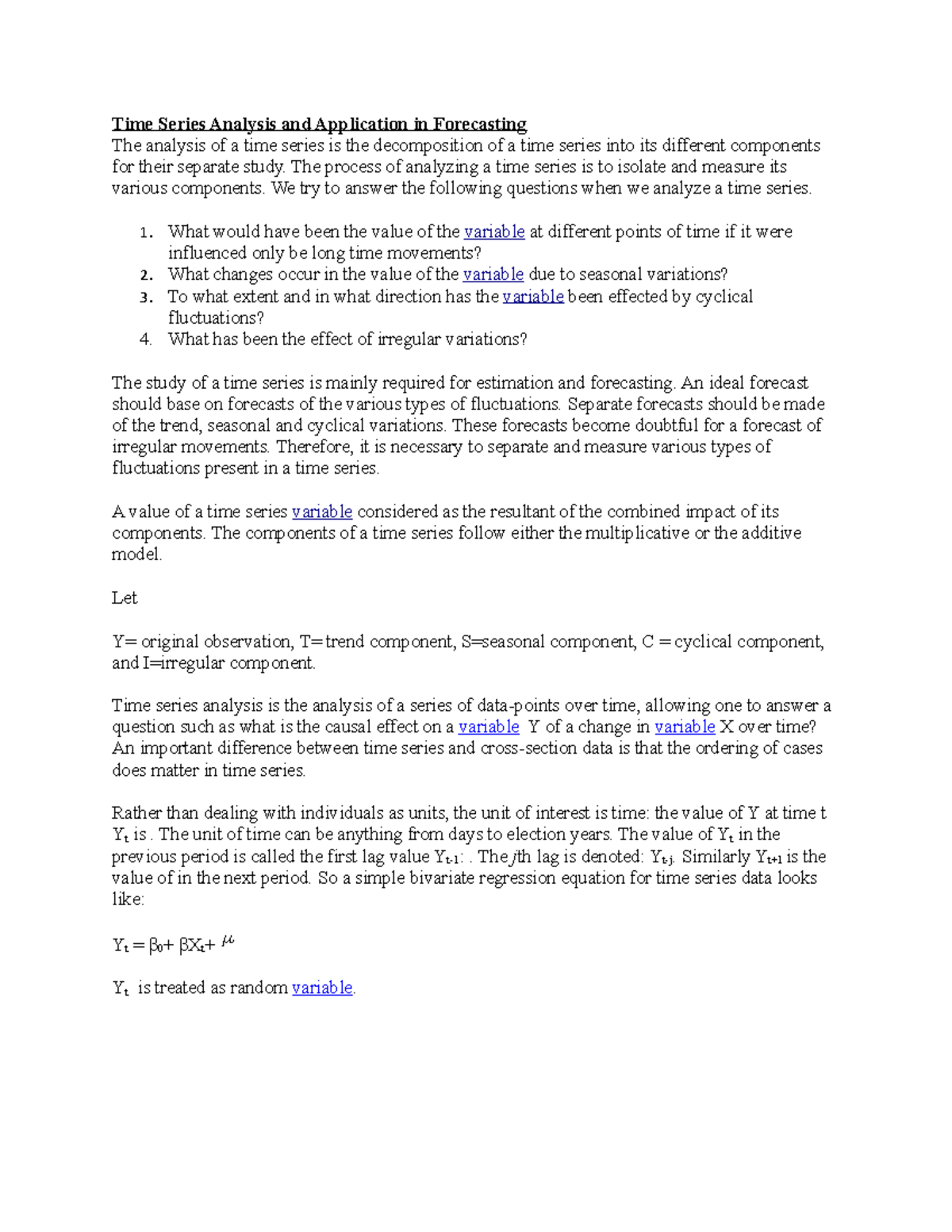 Time Series Analysis Forecasting Time Series Analysis And Application In Forecasting The