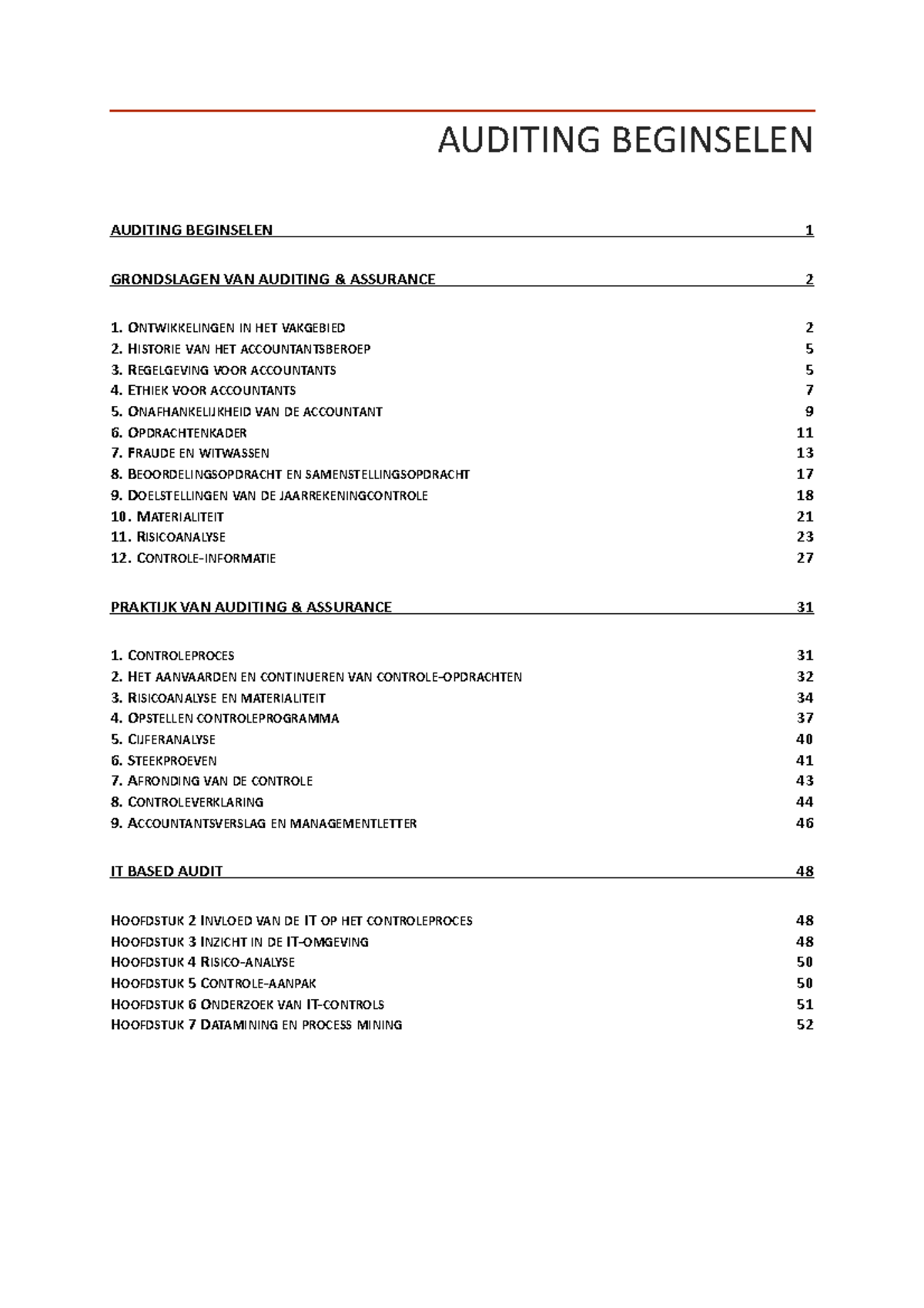 Auditing beginselen samenvatting - AUDITING BEGINSELEN AUDITING ...