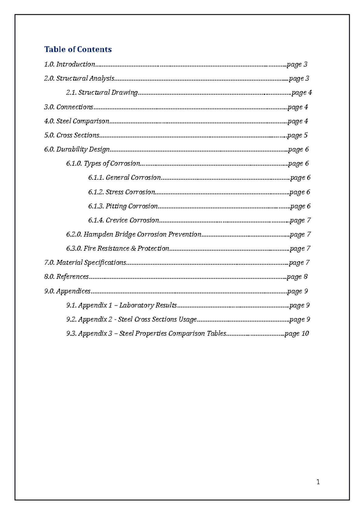 Steel Design report - Received HD - 100% - Table of Contents - Studocu