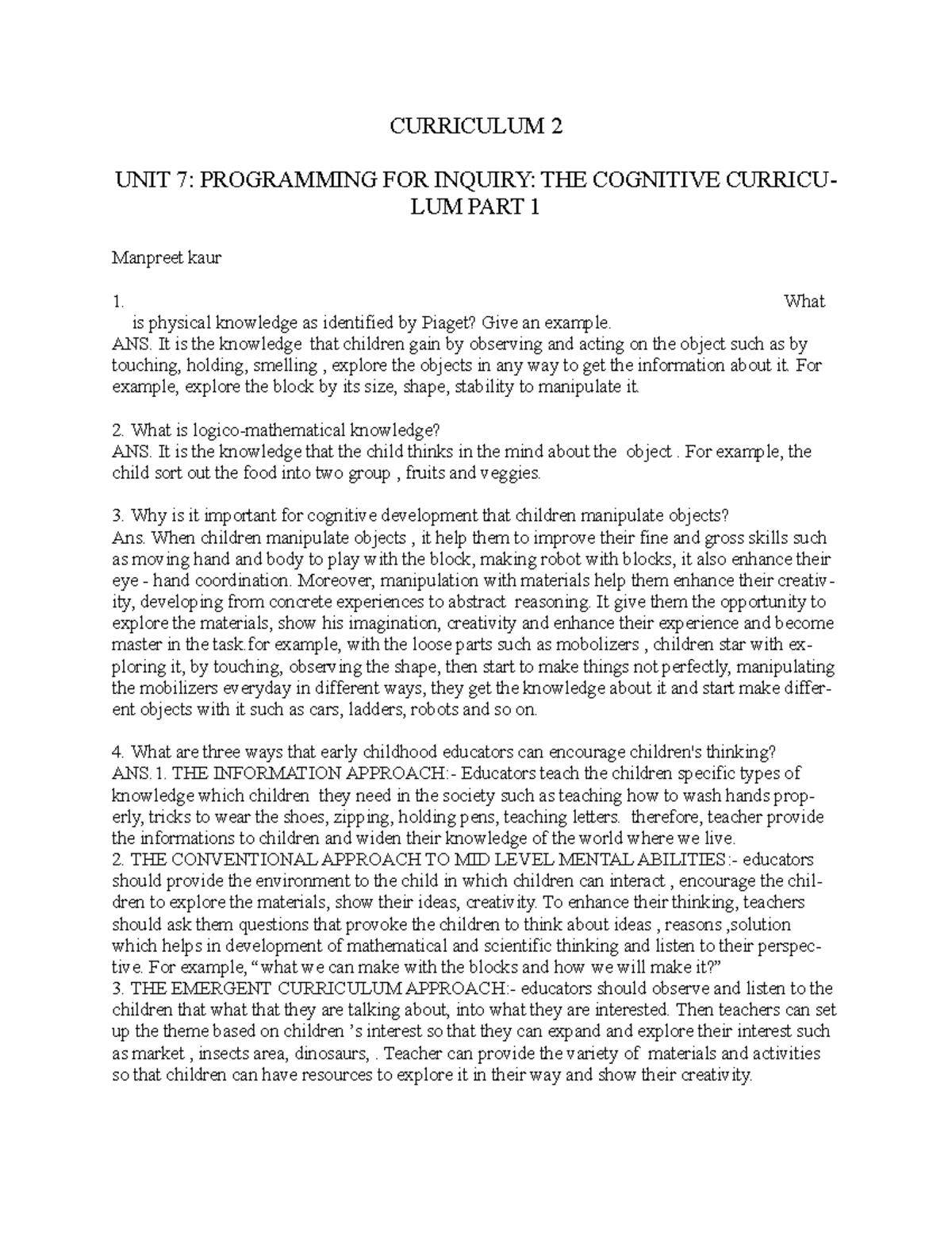 CurriculUm 2ASSINMENT 7 CLASS NOTES - CURRICULUM 2 UNIT 7: PROGRAMMING ...