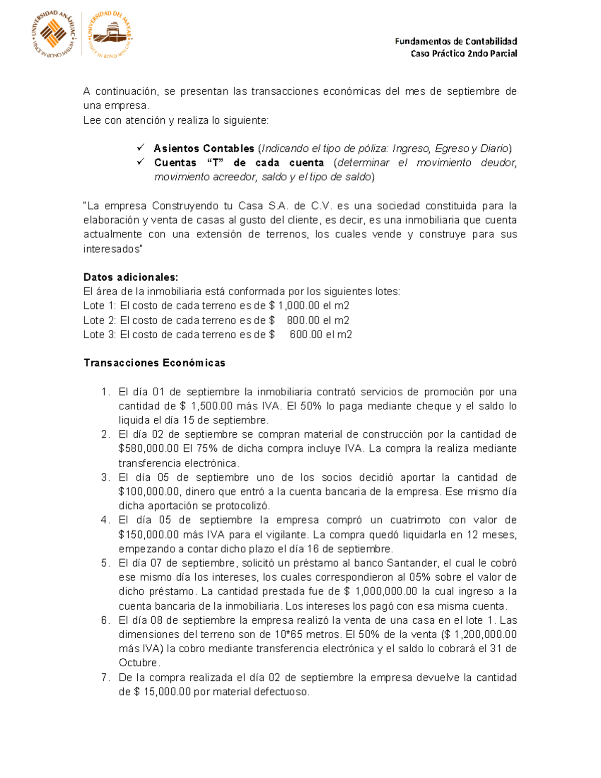 Caso Práctico 2ndo Parcial - Warning: TT: undefined function: 32 Fundamentos de Contabilidad ...