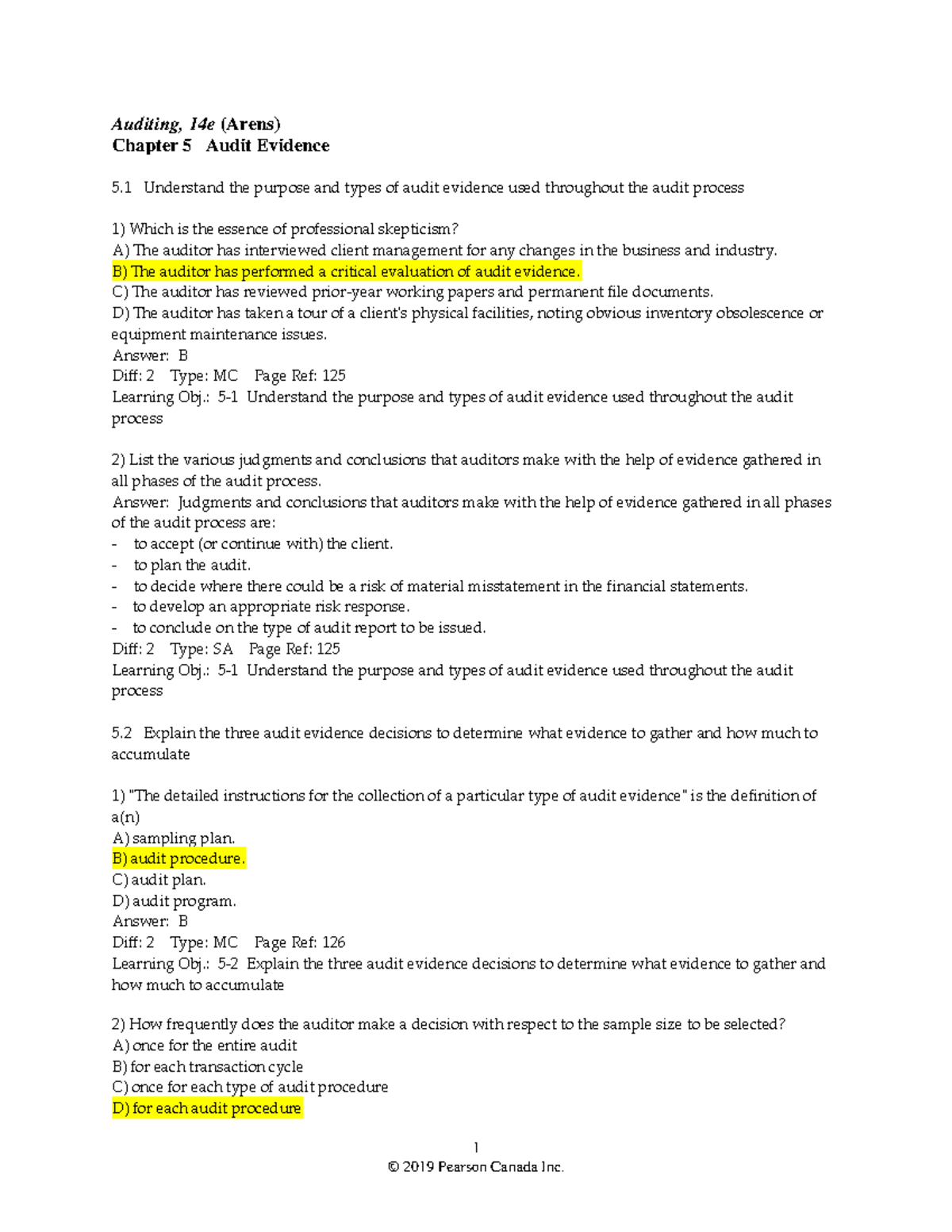 Final Exam Questions For Exam Preparation 1 Auditing 14e Arens Final Exam Questions For Exam Preparation 1 Auditing 14e Arens