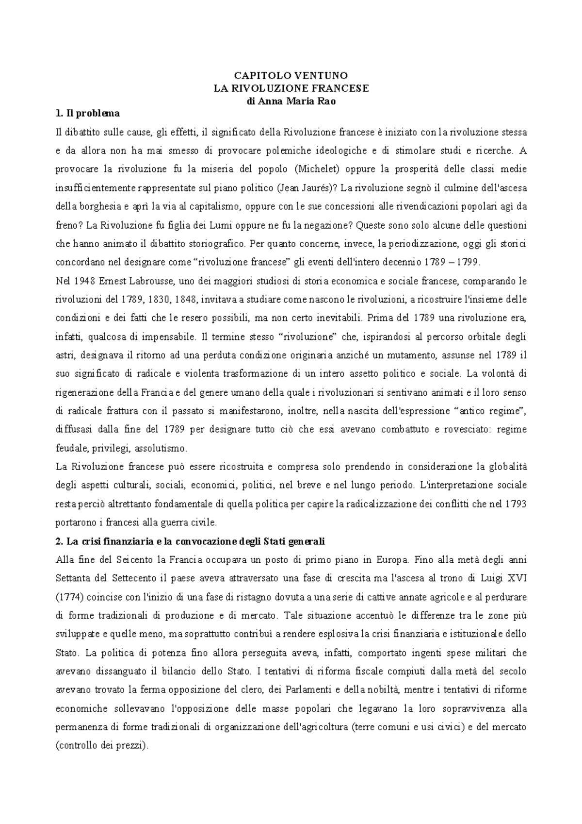 La Rivoluzione Francese - CAPITOLO VENTUNO LA RIVOLUZIONE FRANCESE di ...